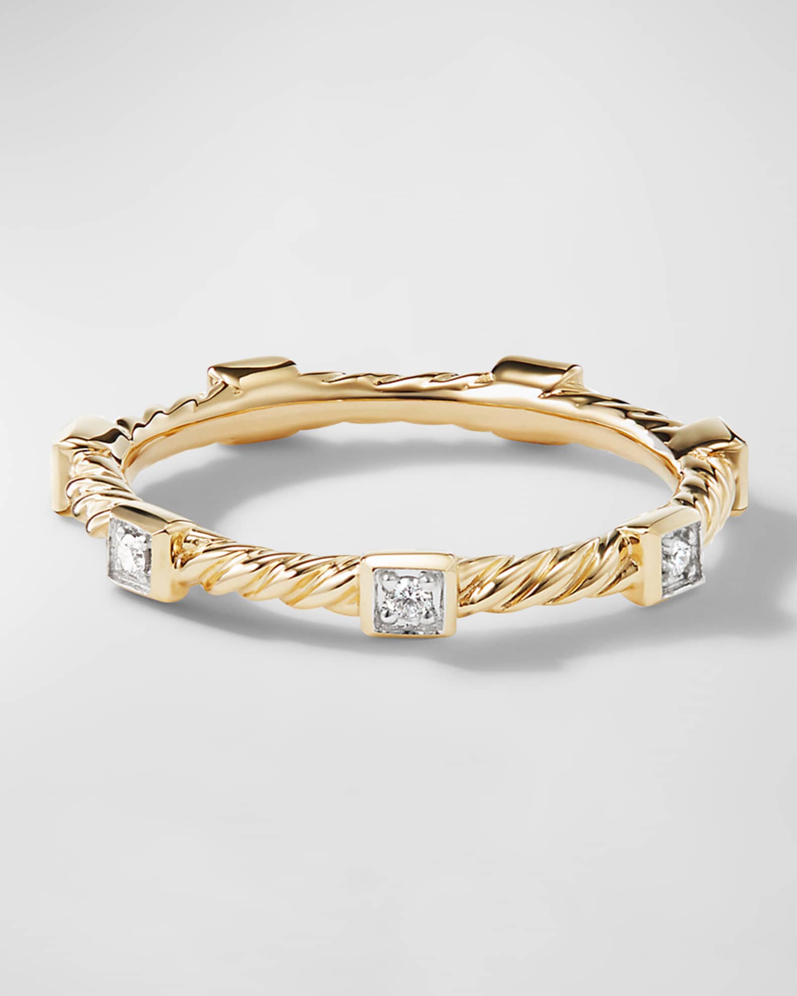 David Yurman 2mm Cable Collectibles Stack Ring in 18K Gold | Neiman Marcus