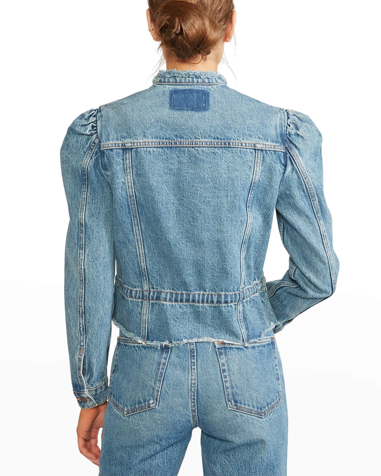 ETICA Remi Cropped Reconstructed Denim Jacket | Neiman Marcus