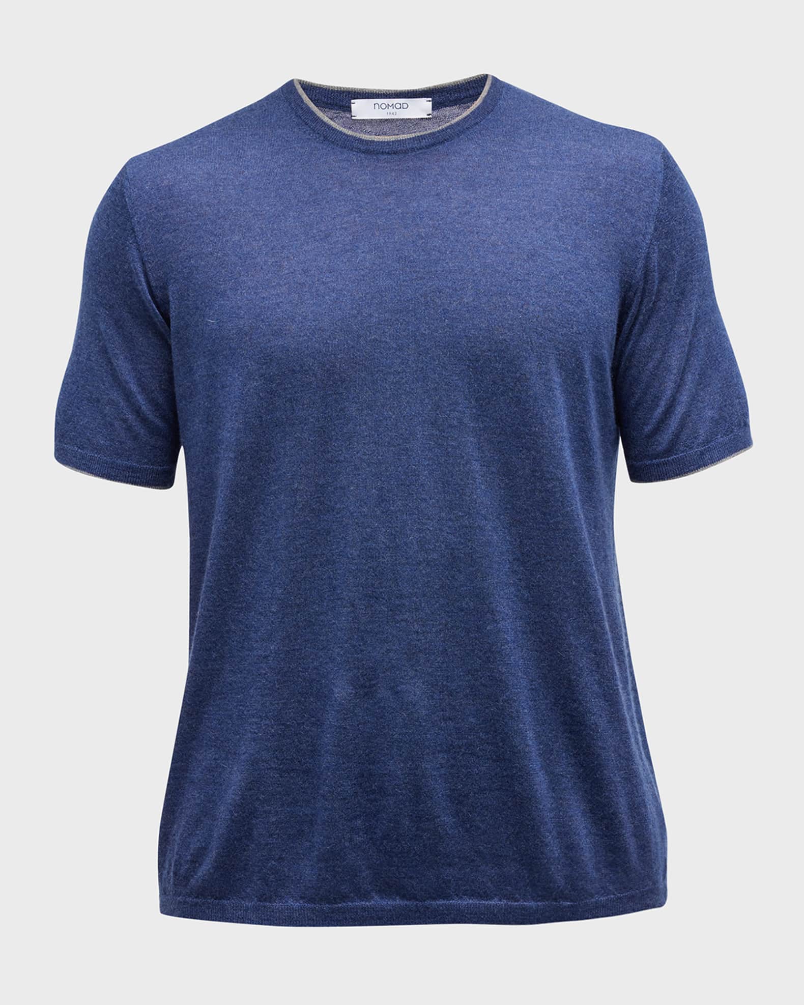Nomad 1942 Men's Cashmere T-Shirt w/ Tipping | Neiman Marcus