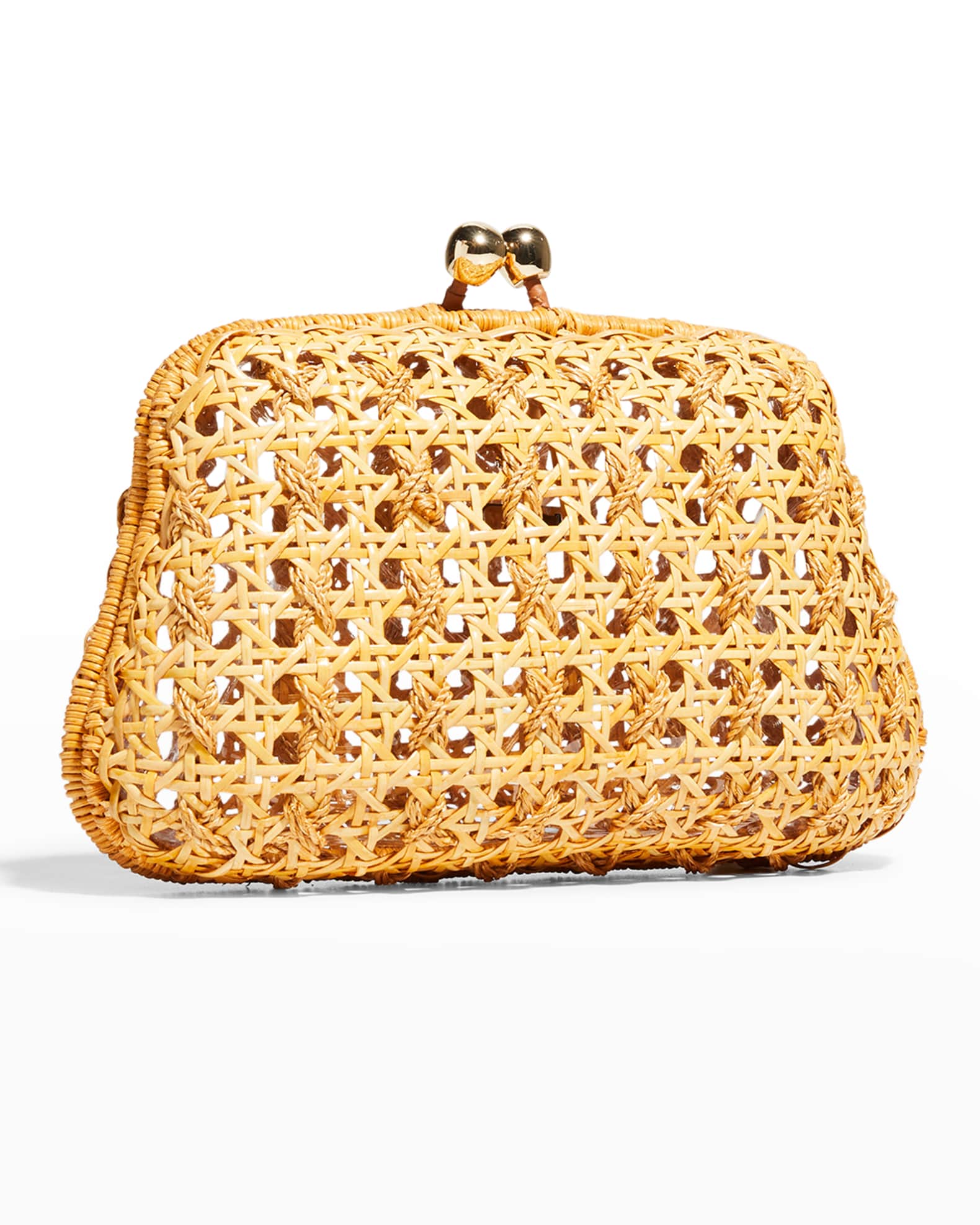 Serpui Blair Cross-Stitch Wicker Crossbody Bag | Neiman Marcus