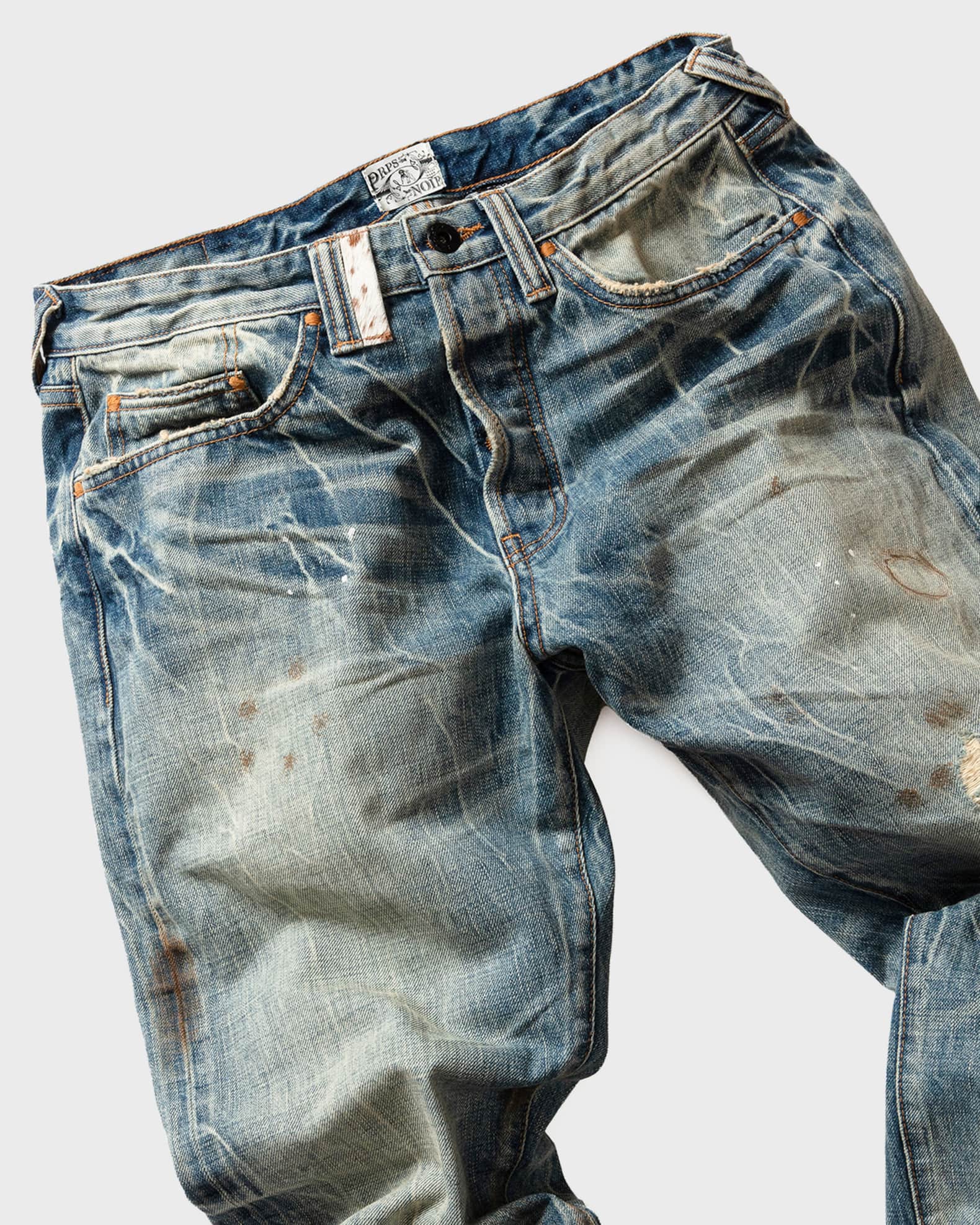 PRPS Men's Le Sabre Aged Selvedge Jeans - Noir Collection | Neiman Marcus