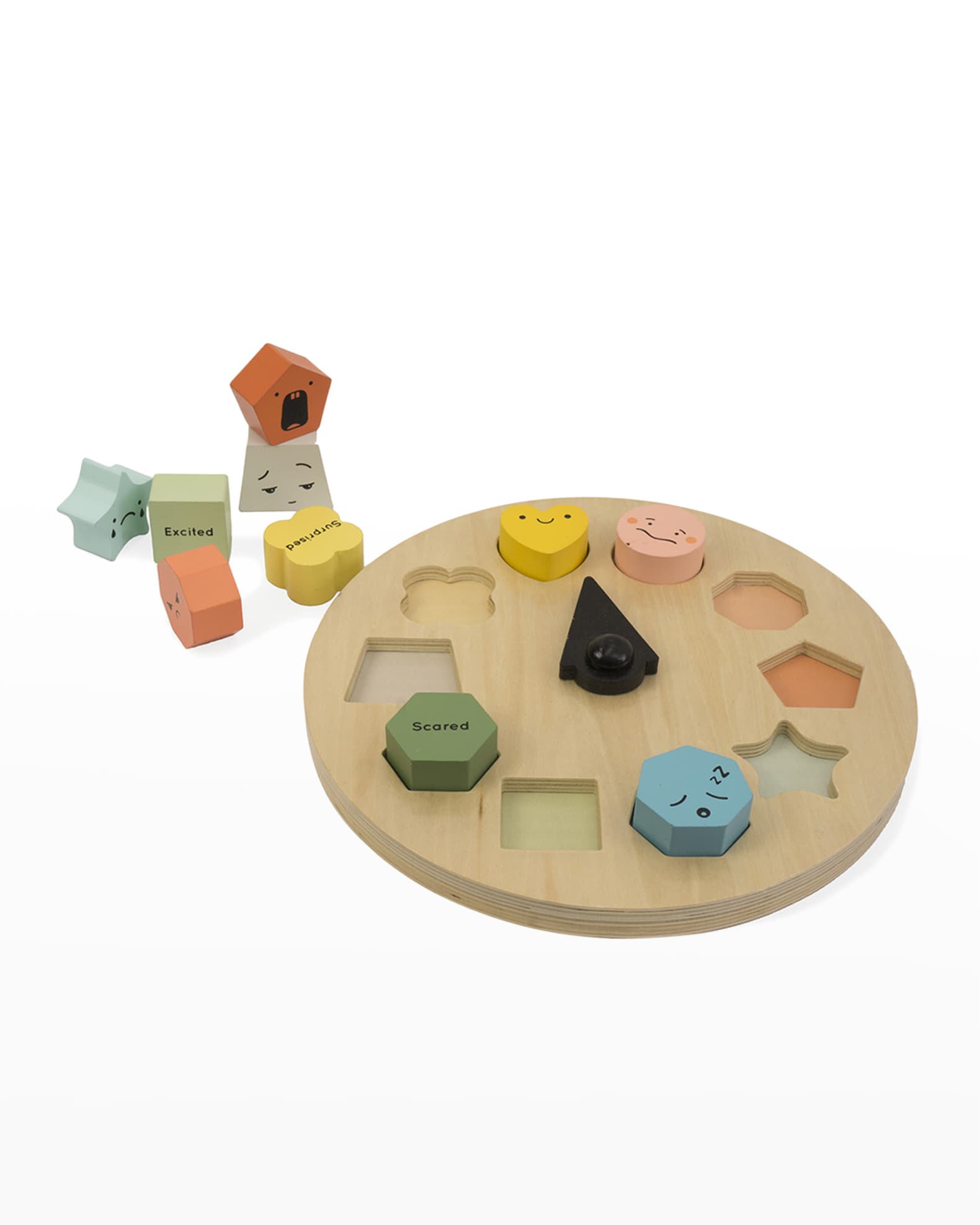 Wonder & Wise Kid's Shapes of Emotions Wooden Block Set | Neiman Marcus