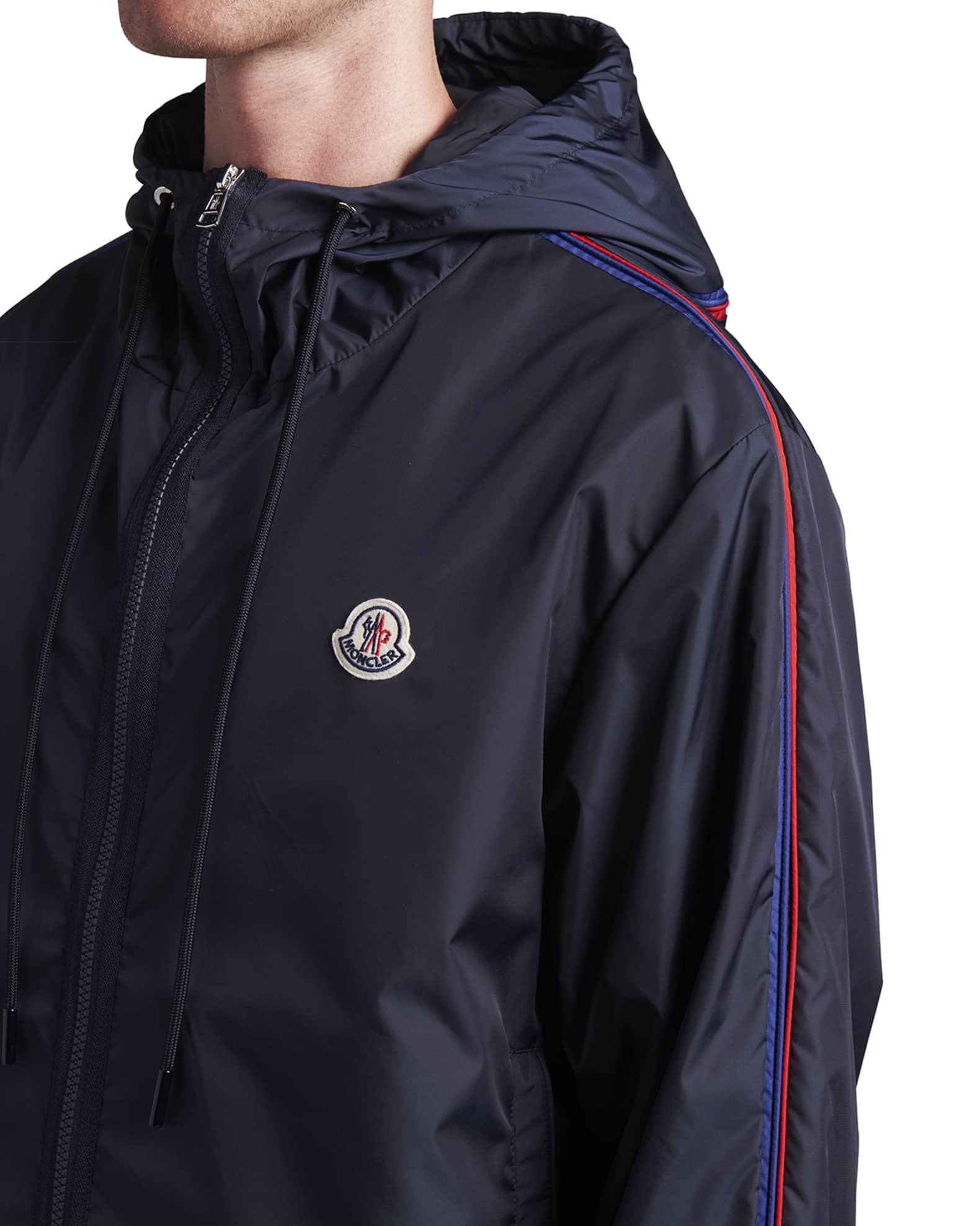 Moncler Men's Hattab Hooded Nylon Jacket | Neiman Marcus