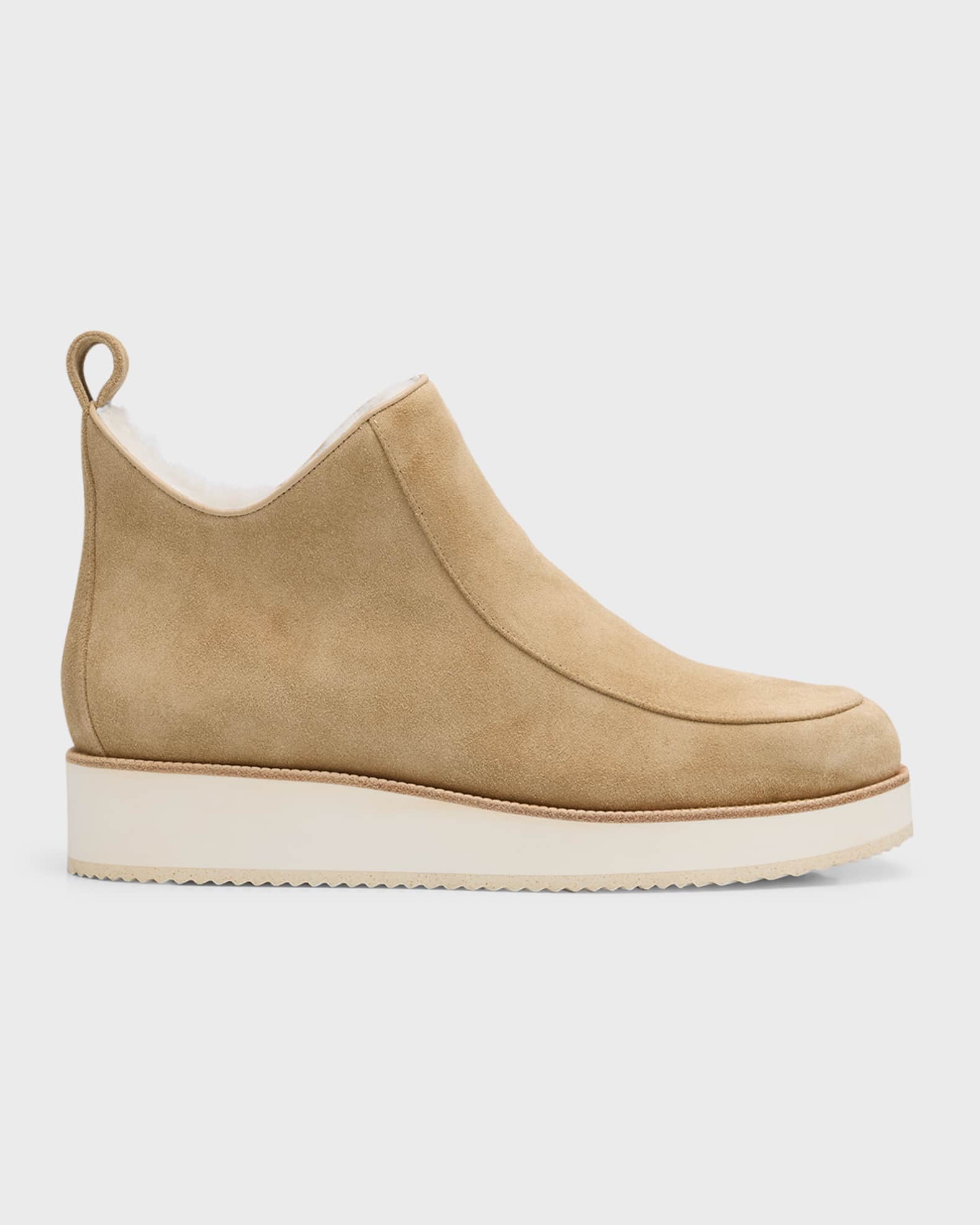 Gabriela Hearst Harry Suede Shearling Boots | Neiman Marcus