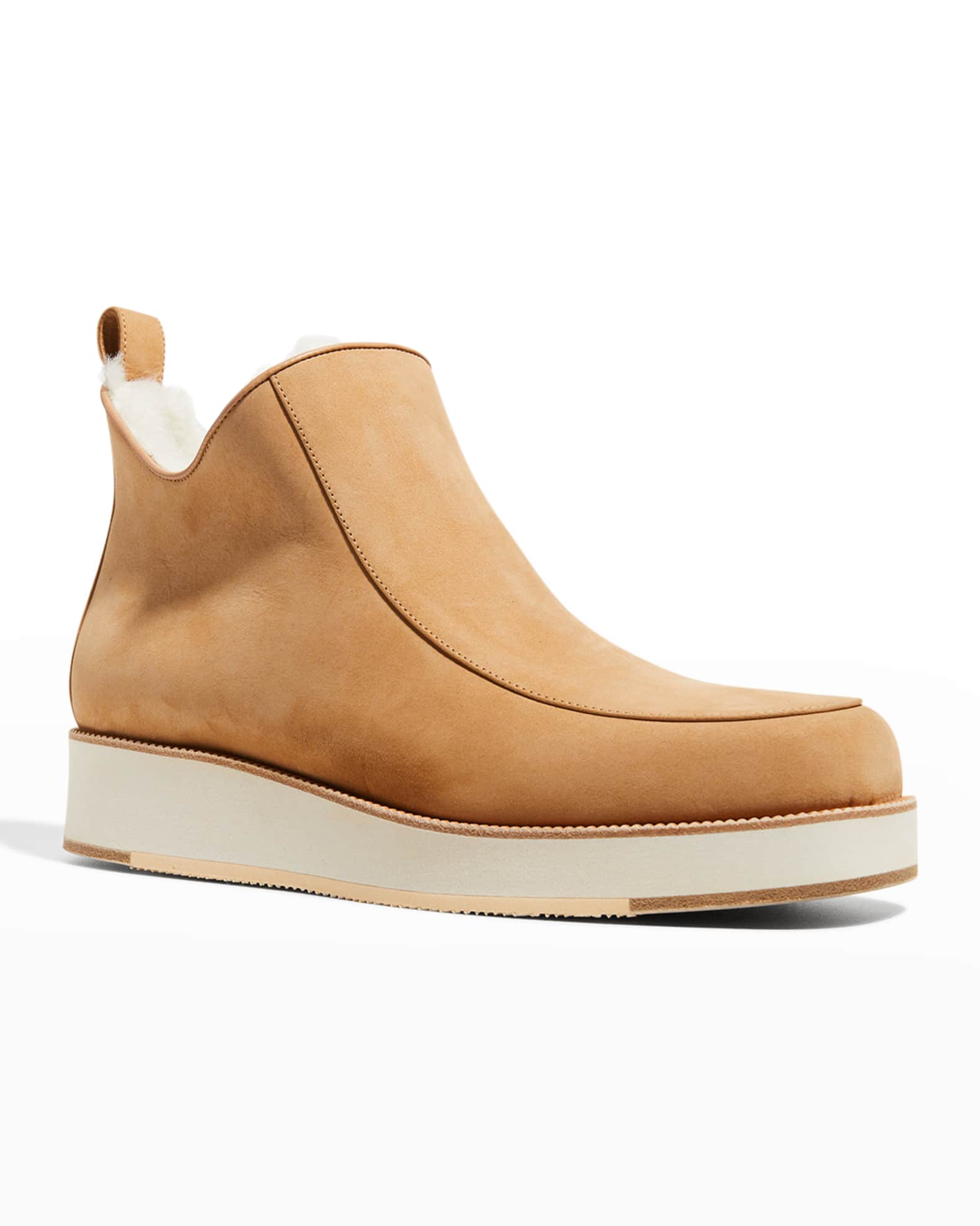 Gabriela Hearst Harry Suede Shearling Boots | Neiman Marcus