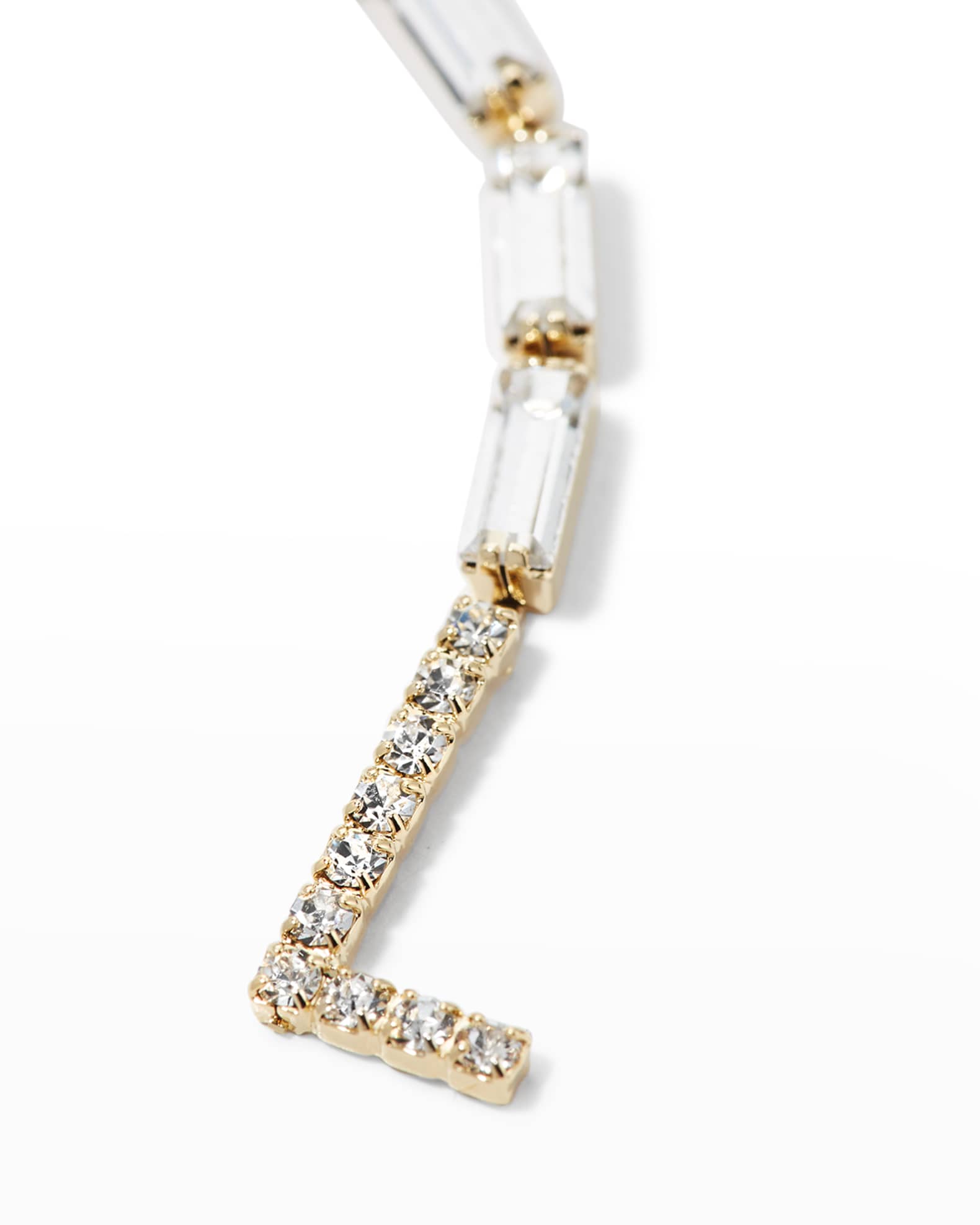 Retrofete Lara Block Crystal Letter Drop Earring, Single, A | Neiman Marcus