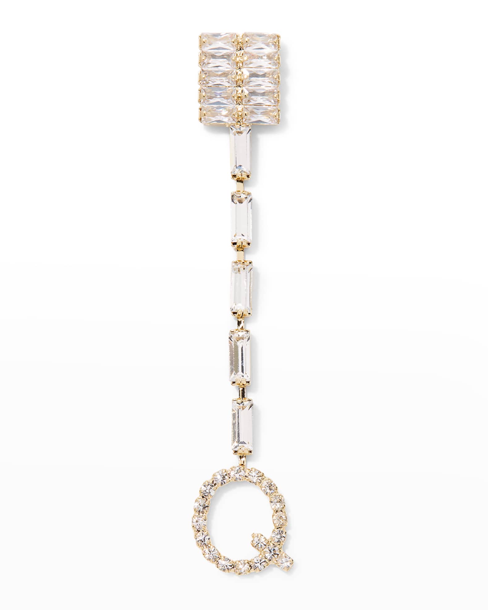Retrofete Lara Block Crystal Letter Drop Earring, Single, A | Neiman Marcus