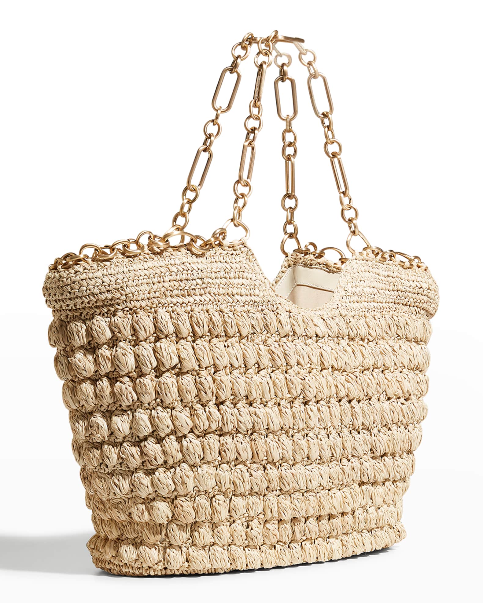 Cult Gaia Naima Straw Chain Tote Bag | Neiman Marcus