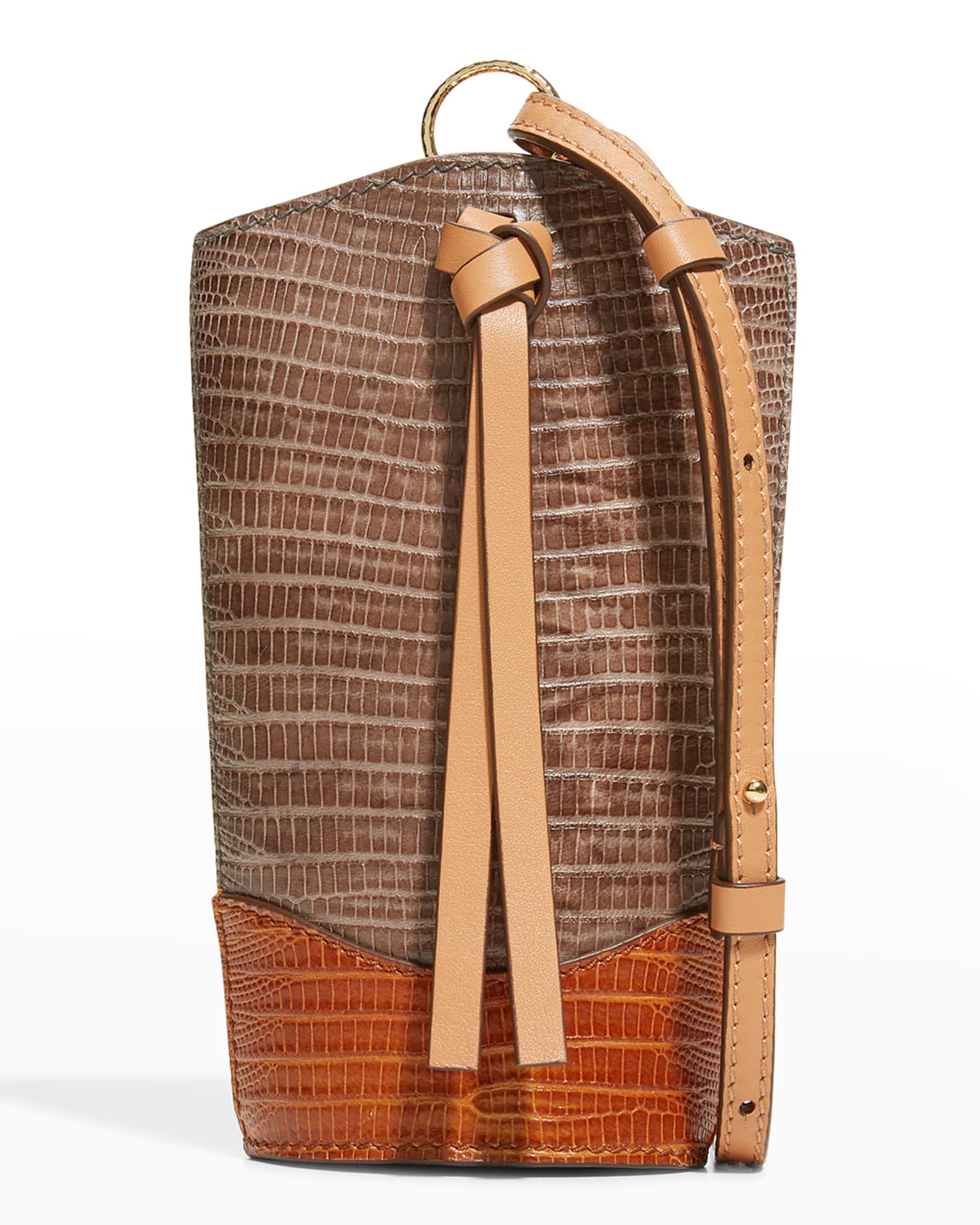 Ulla Johnson Lizard-Embossed Leather Pouch Crossbody Bag | Neiman Marcus