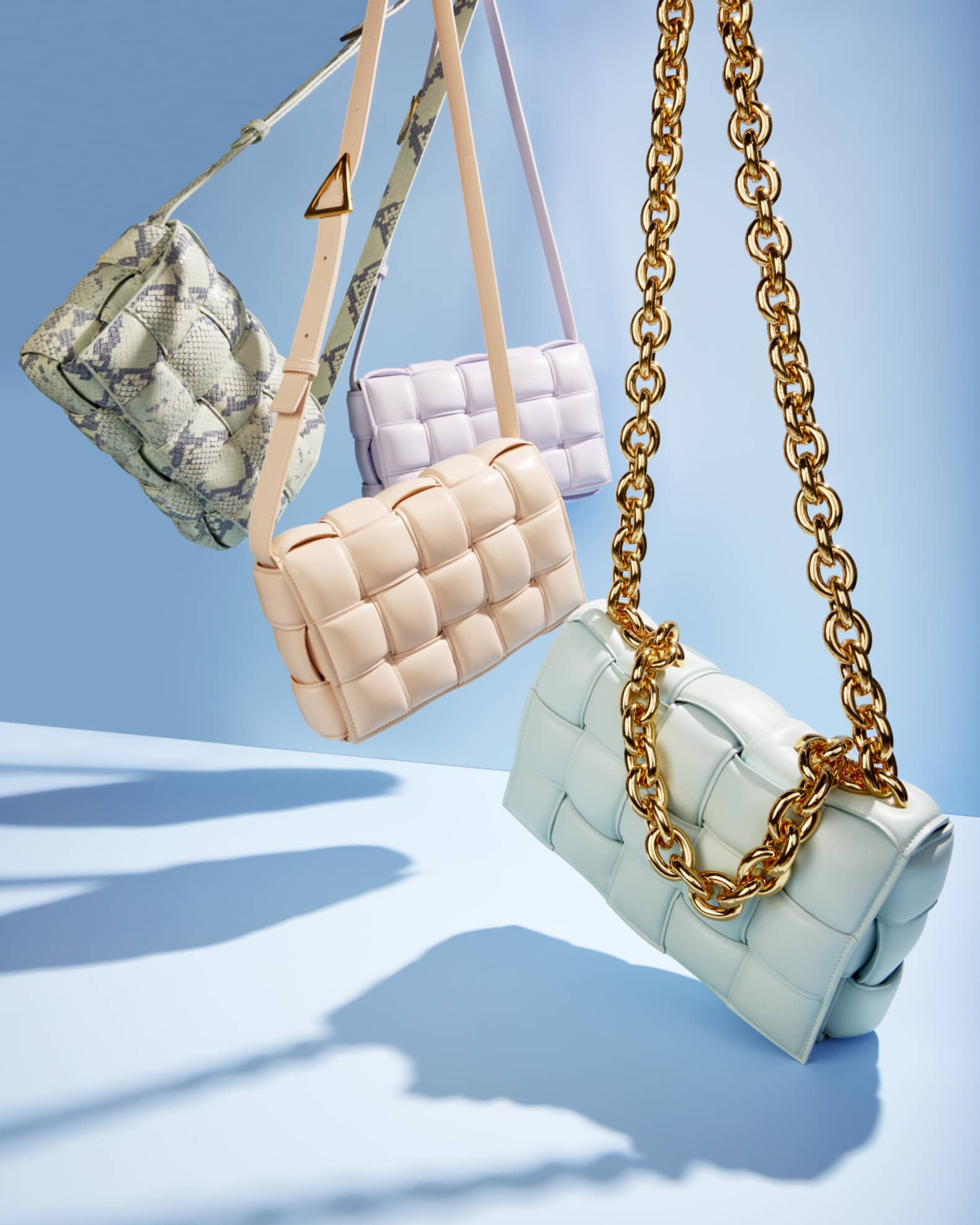 Bottega Veneta Padded Cassette Intreccio Python-Print Shoulder Bag ...