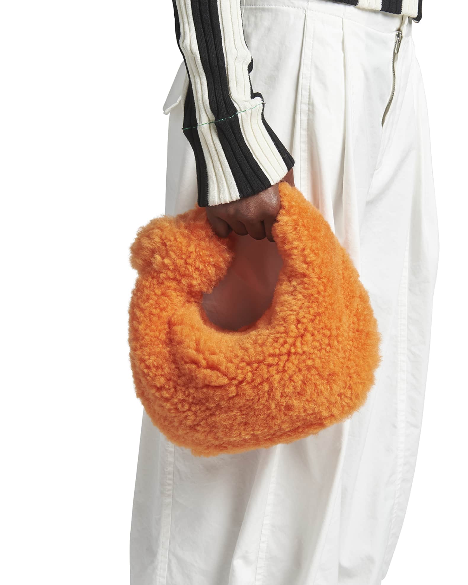 Bottega Veneta Jodie Mini Shearling Hobo Bag | Neiman Marcus