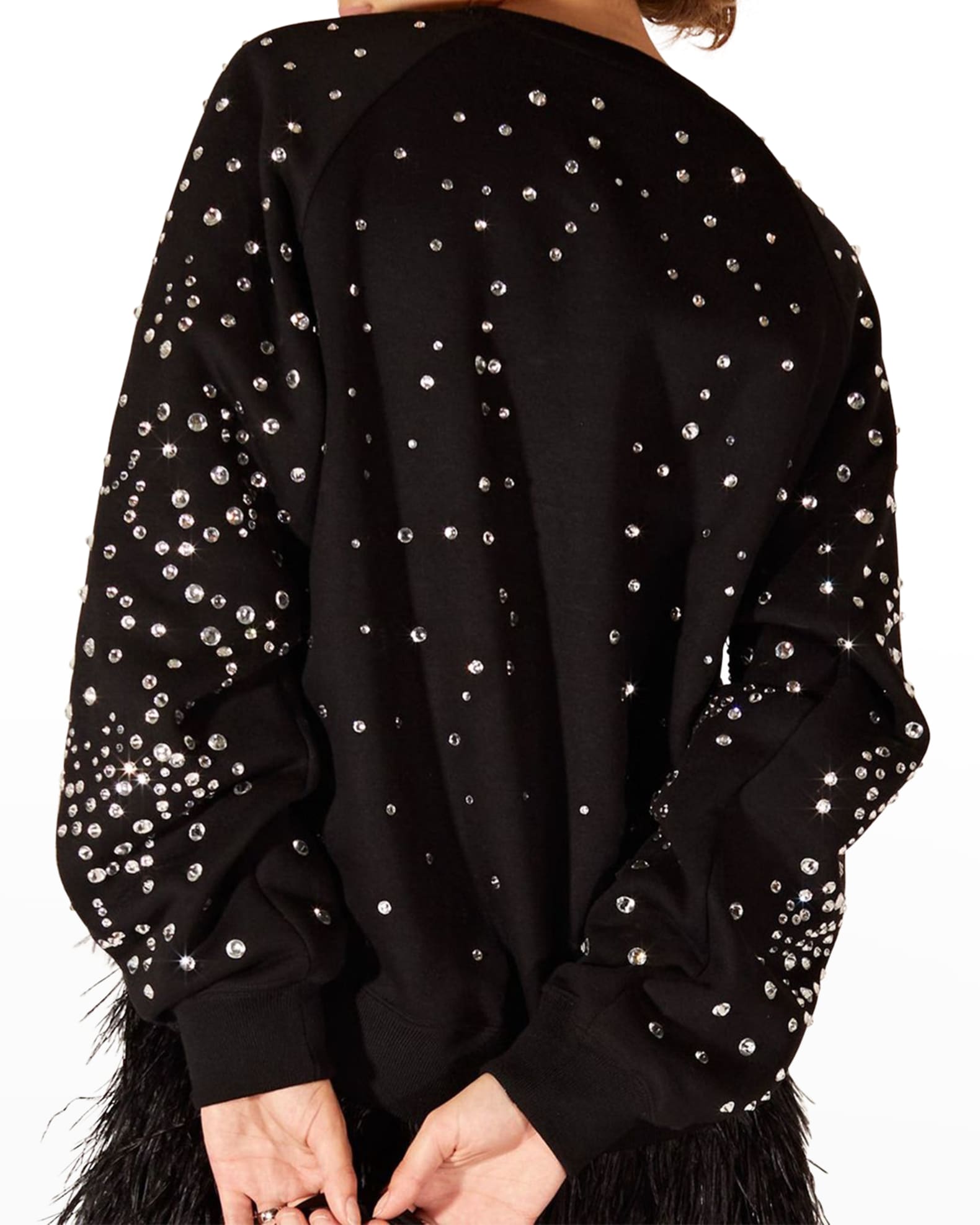 Cynthia Rowley Rhinestone-Embellished Sweater | Neiman Marcus