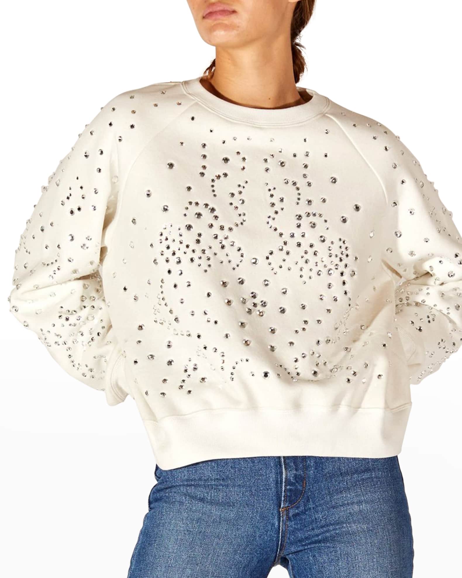 Cynthia Rowley Rhinestone-Embellished Sweater | Neiman Marcus