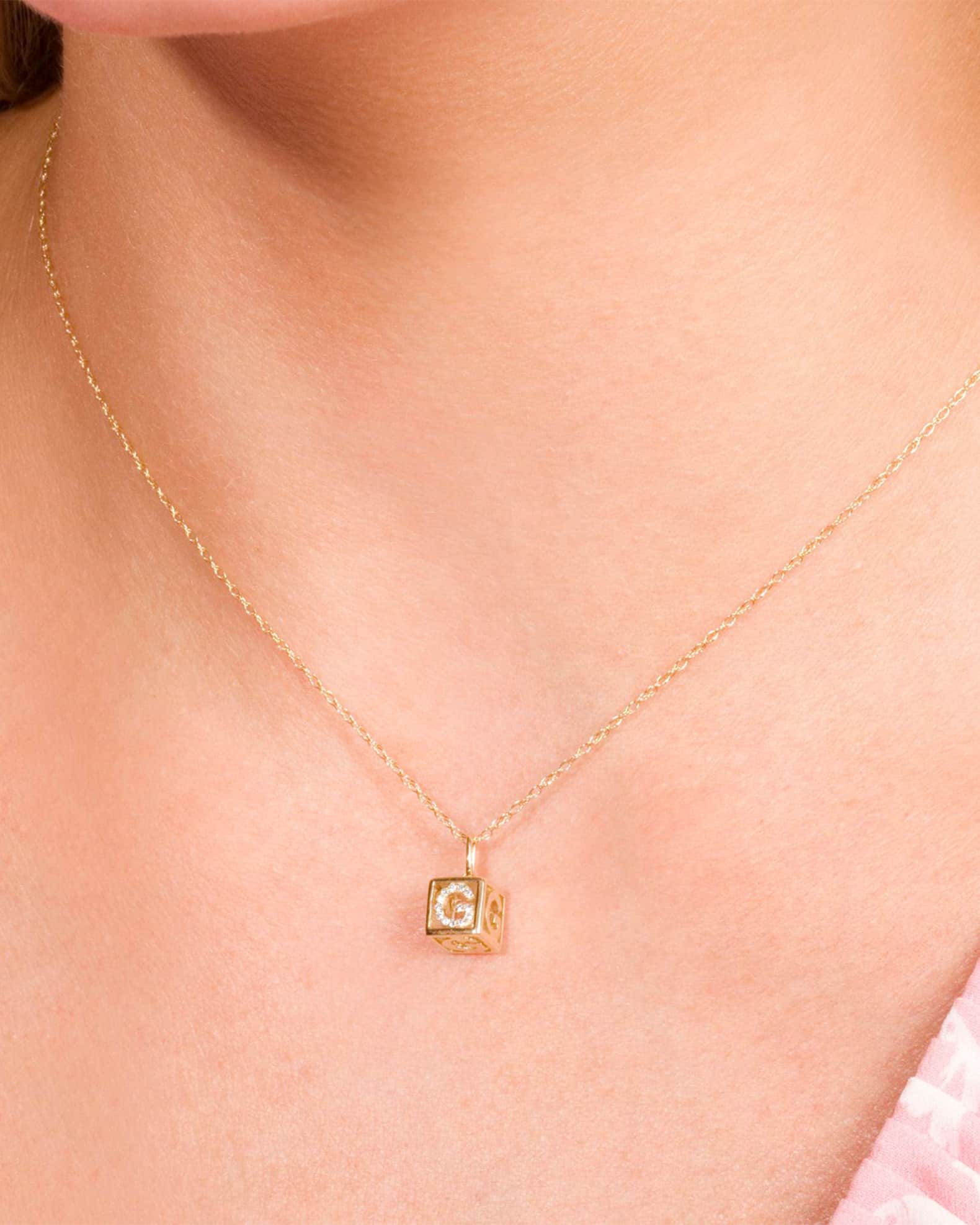 STONE AND STRAND Diamond Baby Block Necklace | Neiman Marcus