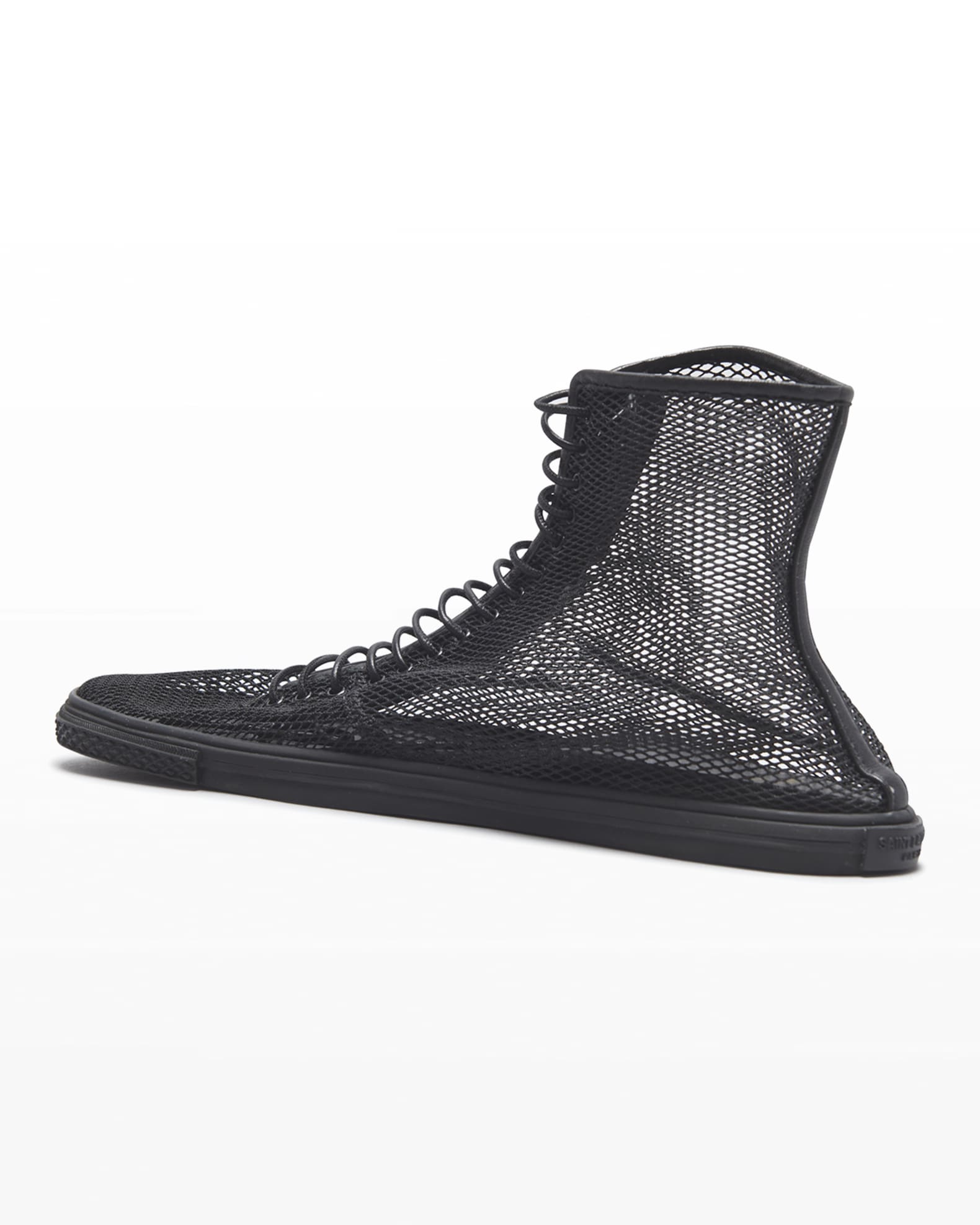 Saint Laurent You Leather Net High-Top Sneakers | Neiman Marcus