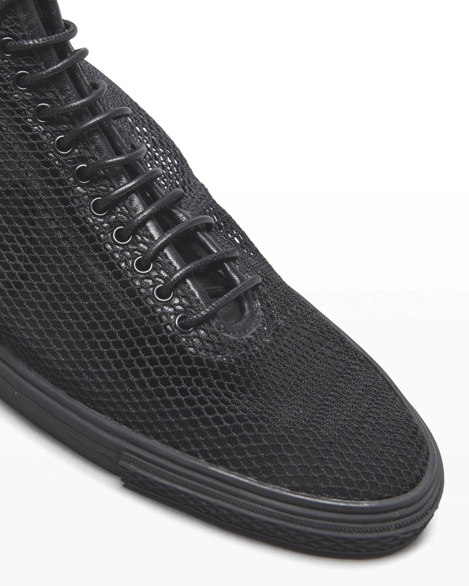 Saint Laurent You Leather Net High-Top Sneakers | Neiman Marcus