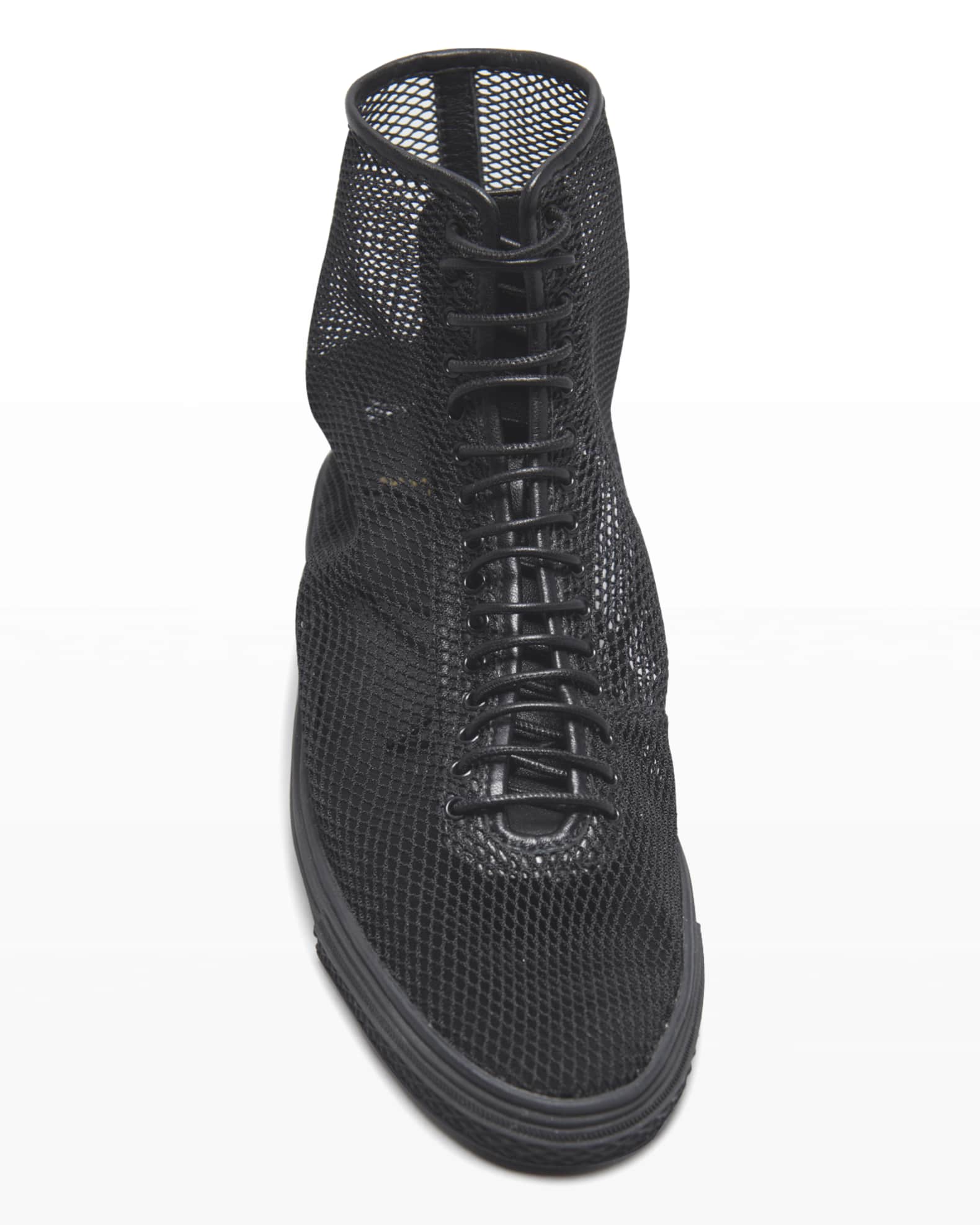 Saint Laurent You Leather Net High-Top Sneakers | Neiman Marcus
