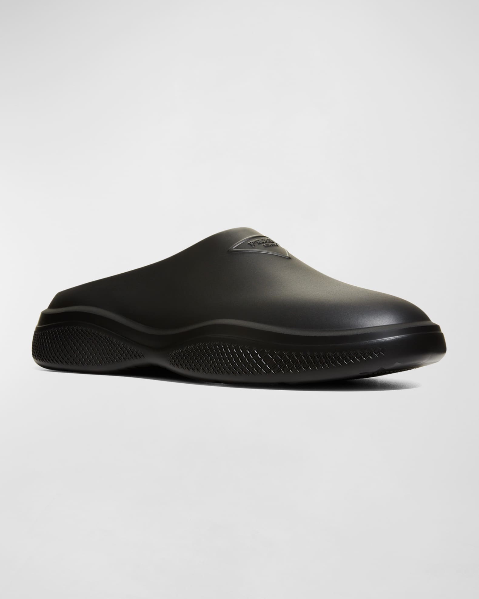 Prada Men's Mellow Rubber Mules | Neiman Marcus