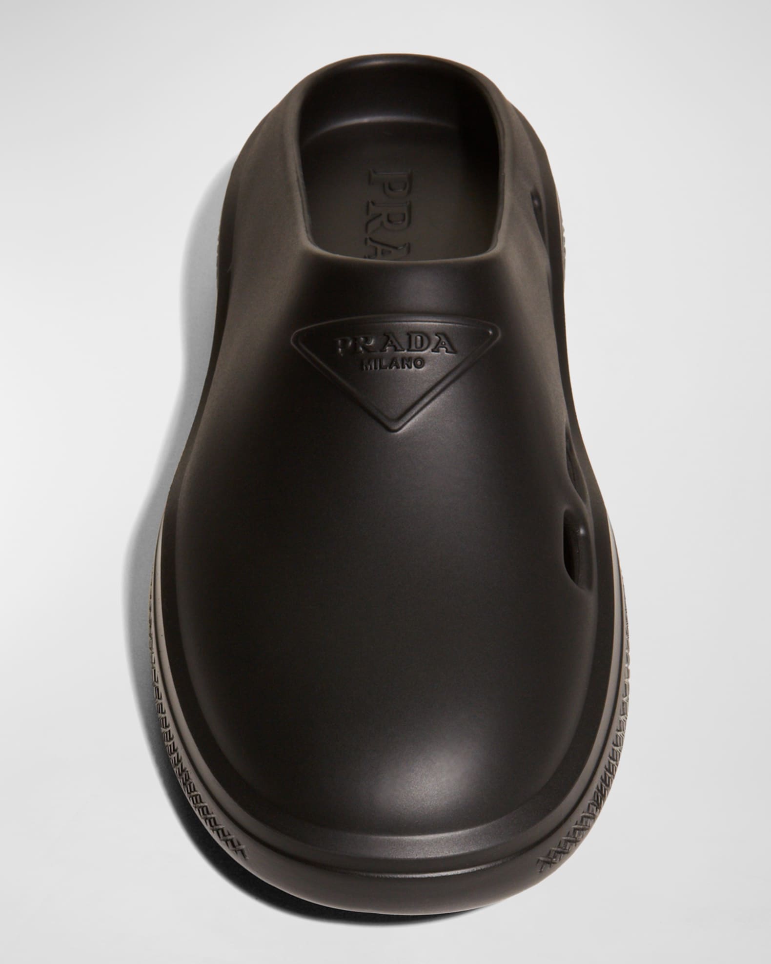 Prada Men's Mellow Rubber Mules | Neiman Marcus