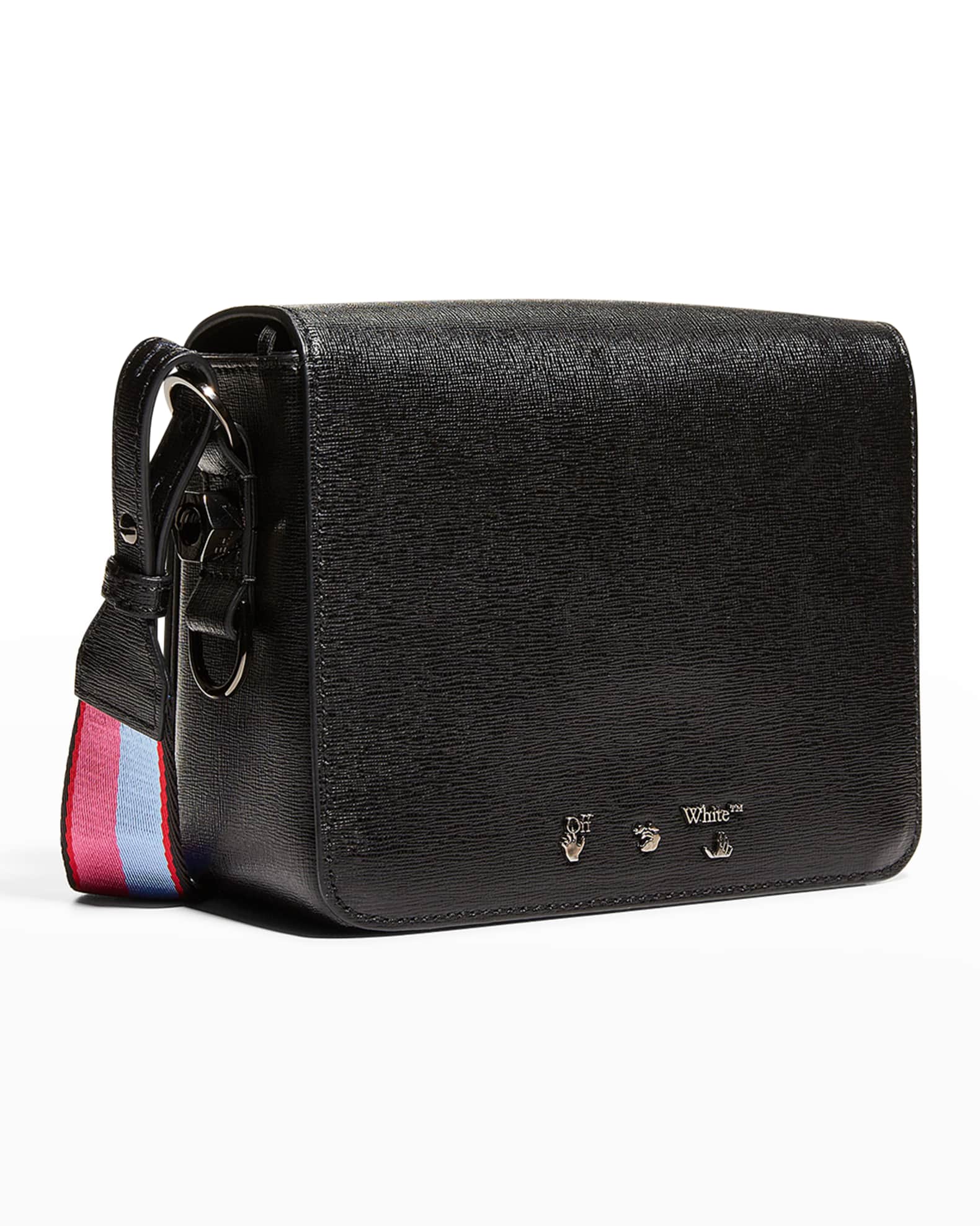 Off-White Binder Striped Flap Crossbody Bag | Neiman Marcus