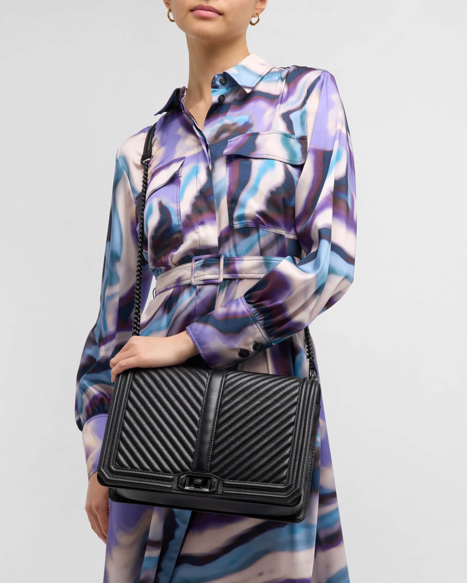 Rebecca Minkoff Love Chevron-Quilted Crossbody Bag | Neiman Marcus