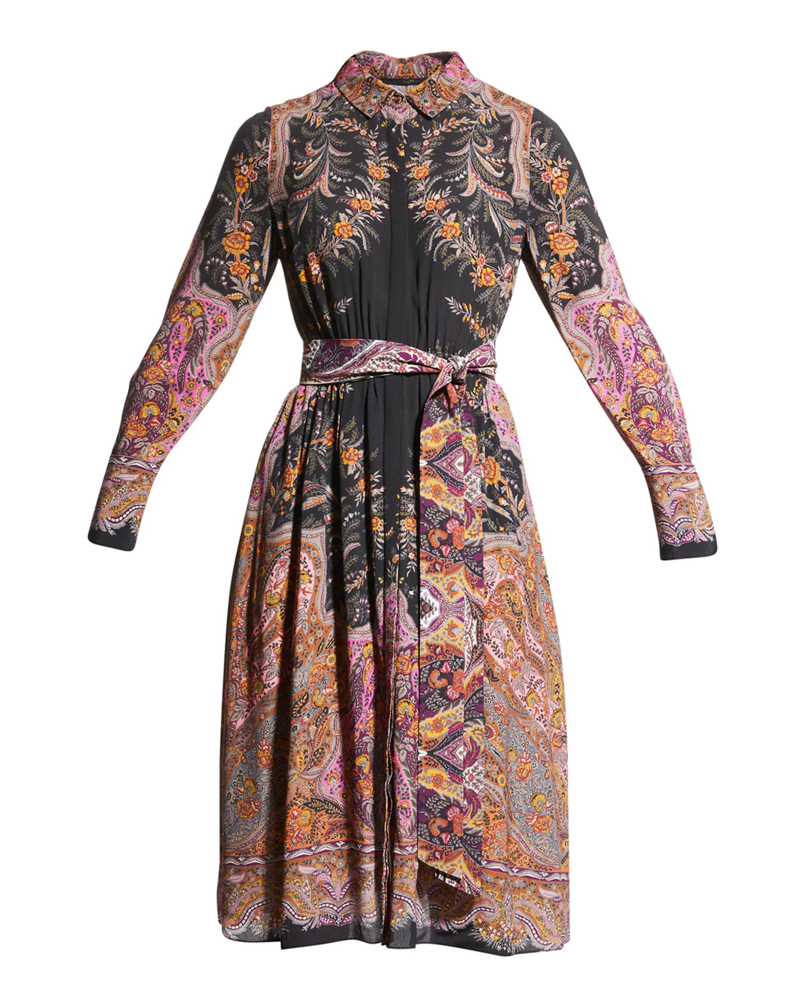 Kobi Halperin Megan Long-Sleeve Shirtdress | Neiman Marcus