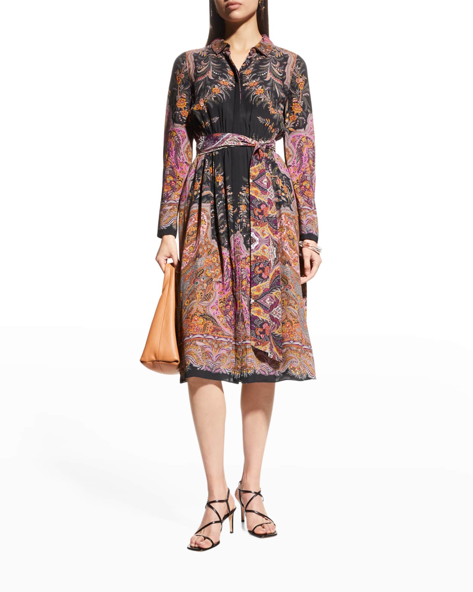 Kobi Halperin Megan Long-Sleeve Shirtdress | Neiman Marcus
