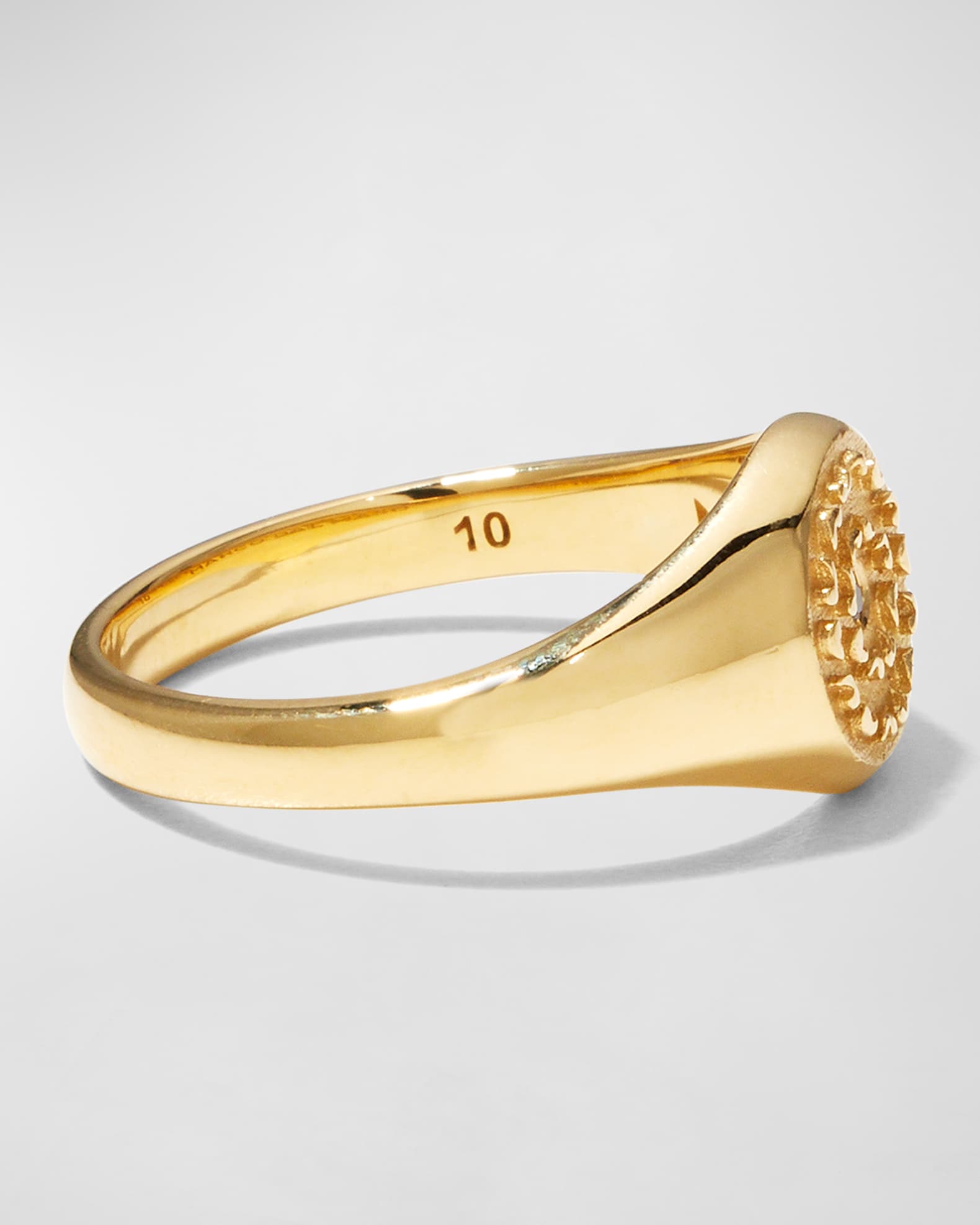 Marco Dal Maso Men's Yellow Gold Icon Signet Ring with Single Black ...