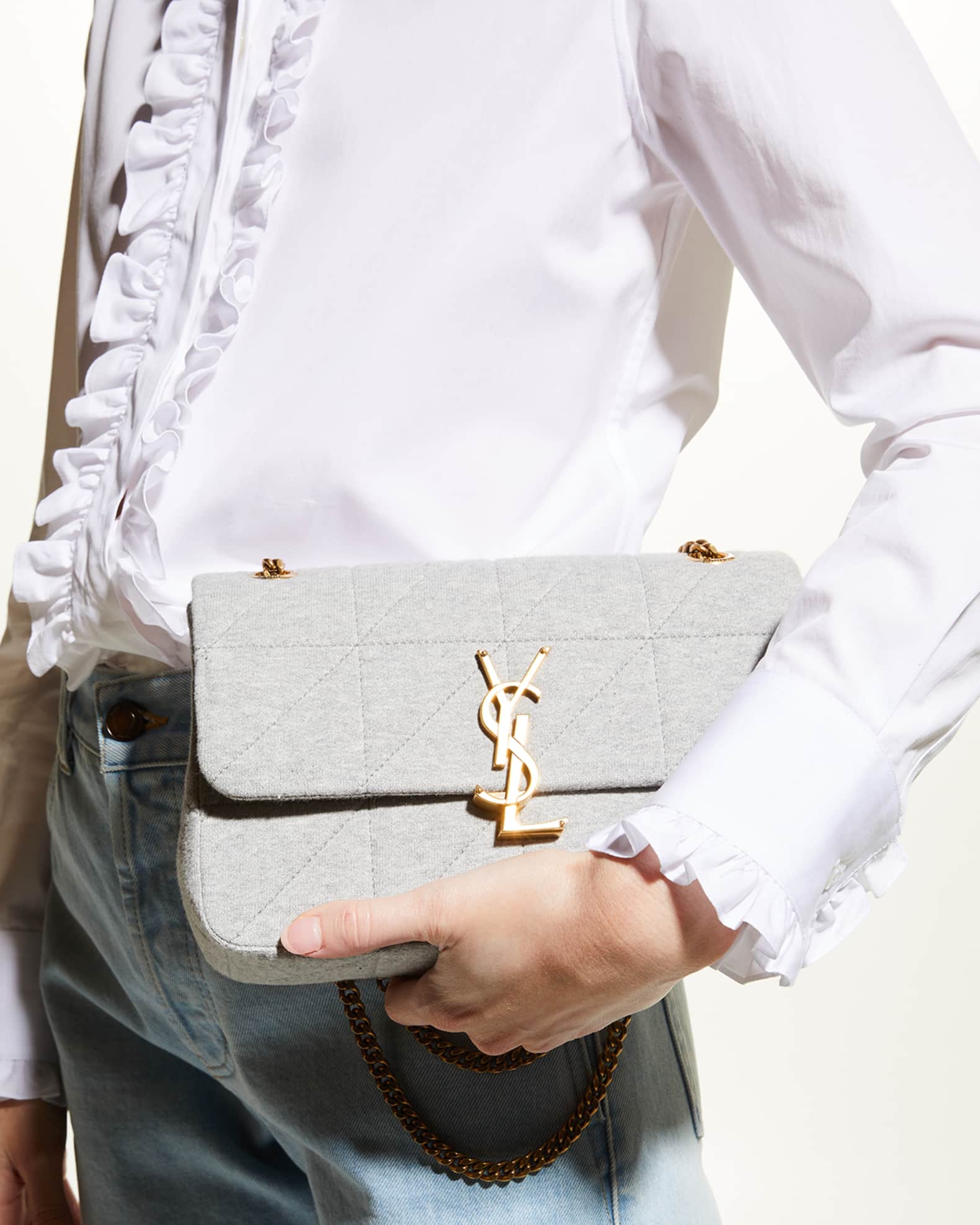 Saint Laurent Jamie Medium Patchwork Chain Shoulder Bag | Neiman Marcus