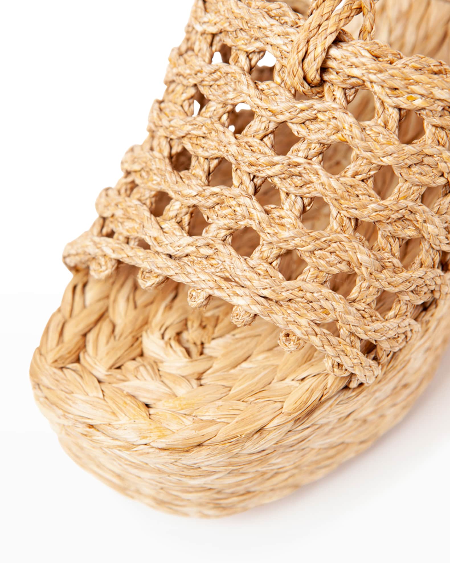Paloma Barcelo Brais Platform Raffia Wedge Sandals | Neiman Marcus
