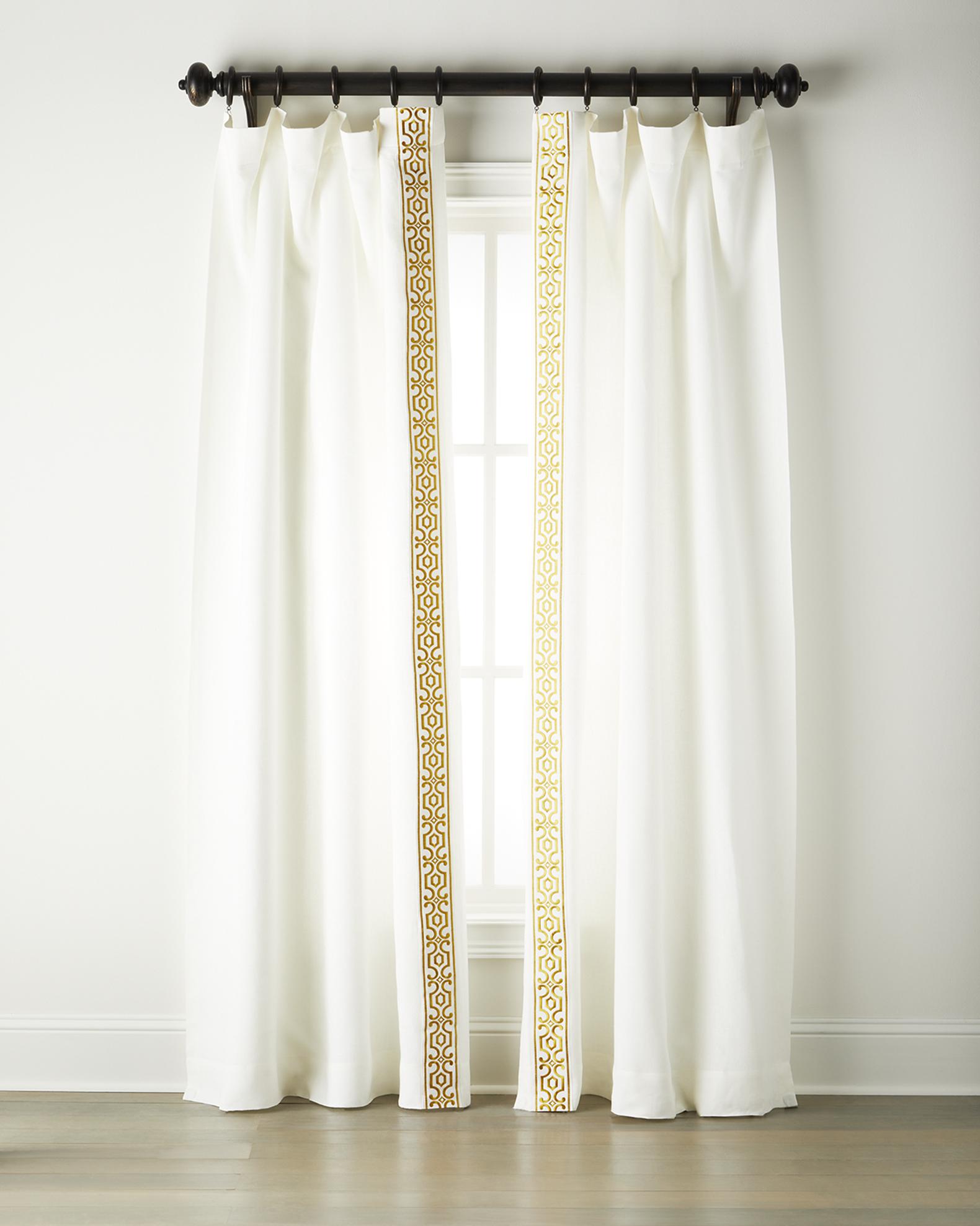Home Silks Two Andes Brilliant Golden Curtains, 96"L | Neiman Marcus