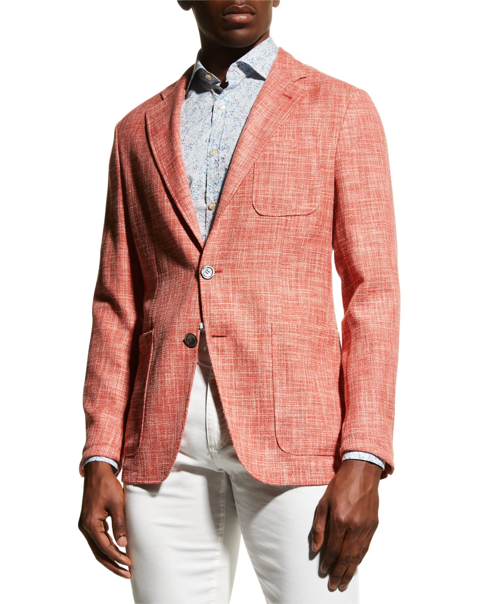 Canali Men's Melange Wool-Blend Sport Jacket | Neiman Marcus