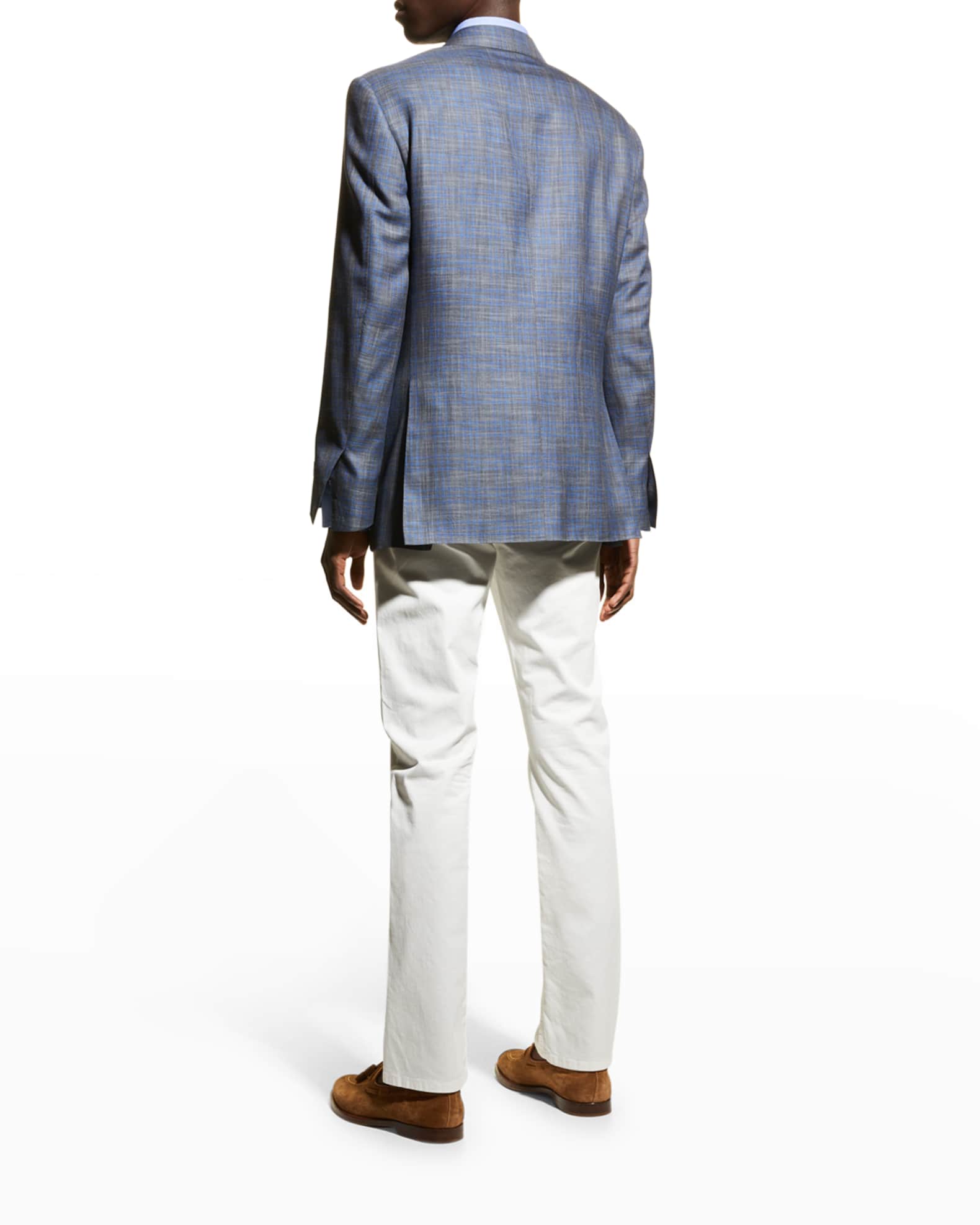 Canali Men's Plaid Super 150s Wool Sport Jacket | Neiman Marcus