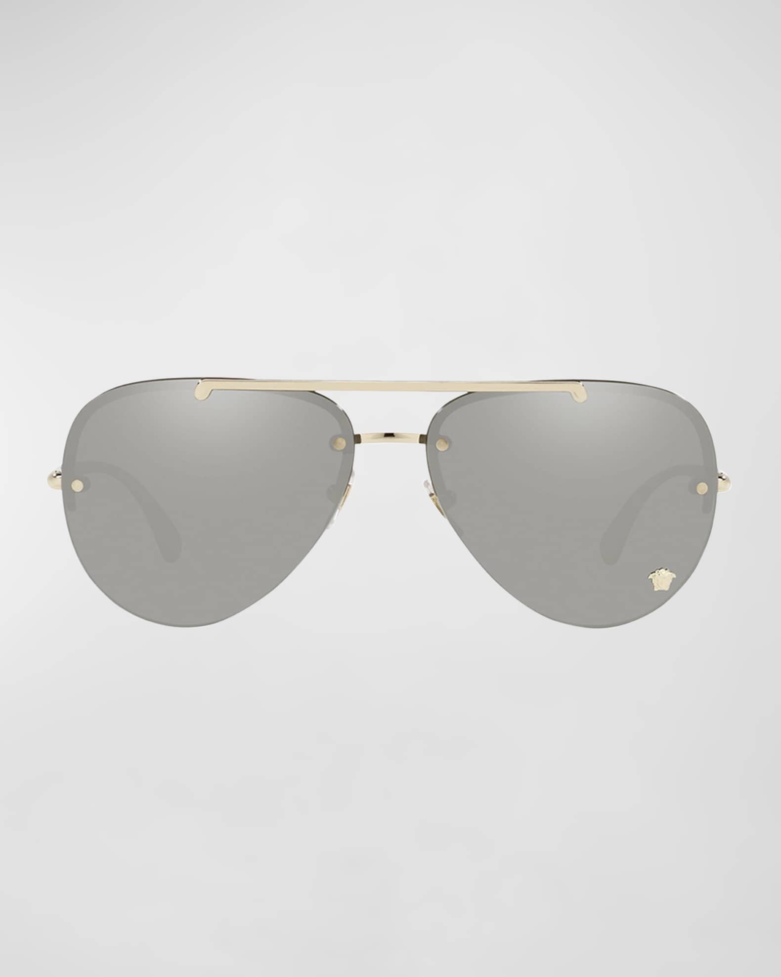 Versace Men's Rimless Metal Aviator Sunglasses | Neiman Marcus