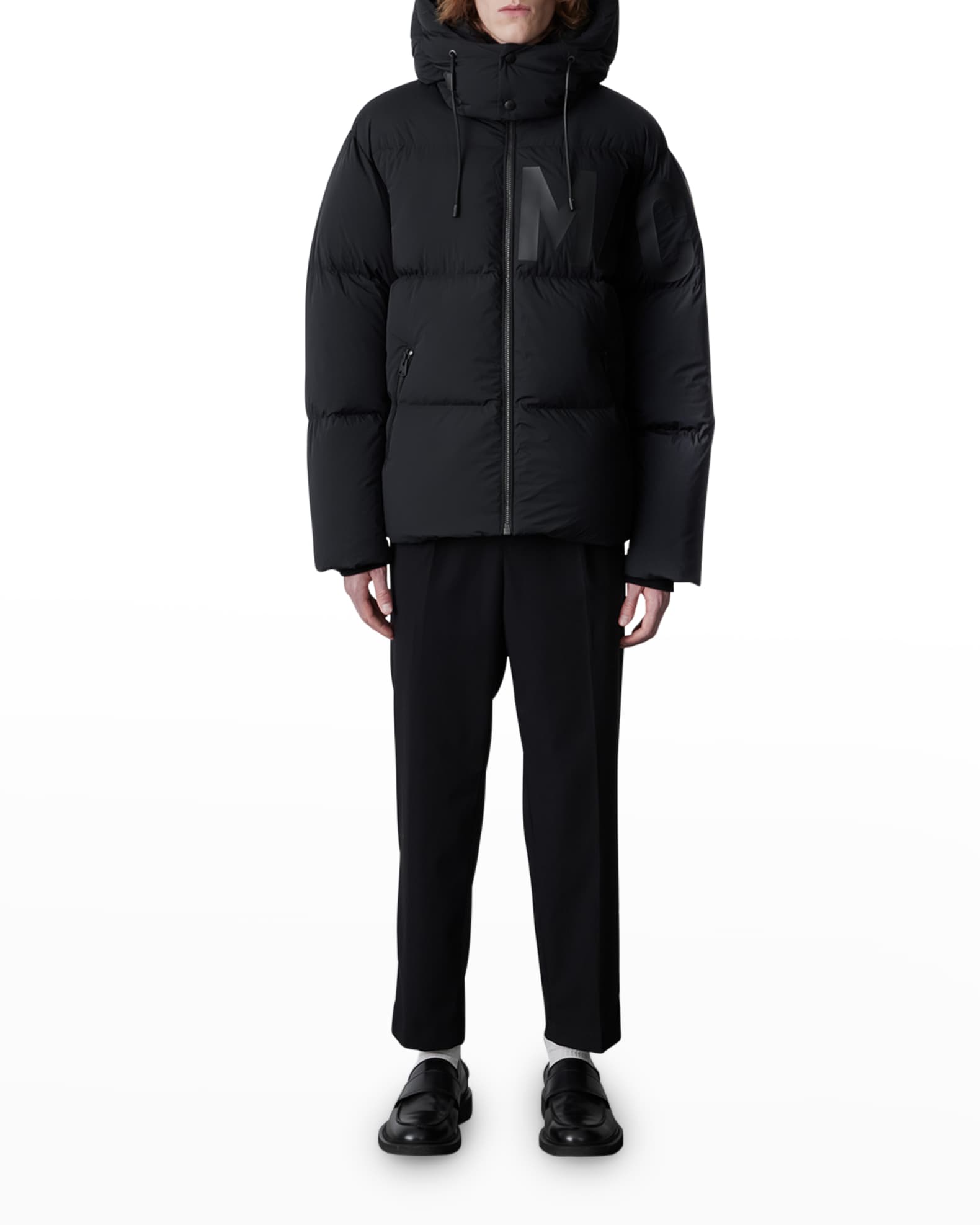 Mackage Men's Kent Logo Down Puffer Jacket | Neiman Marcus