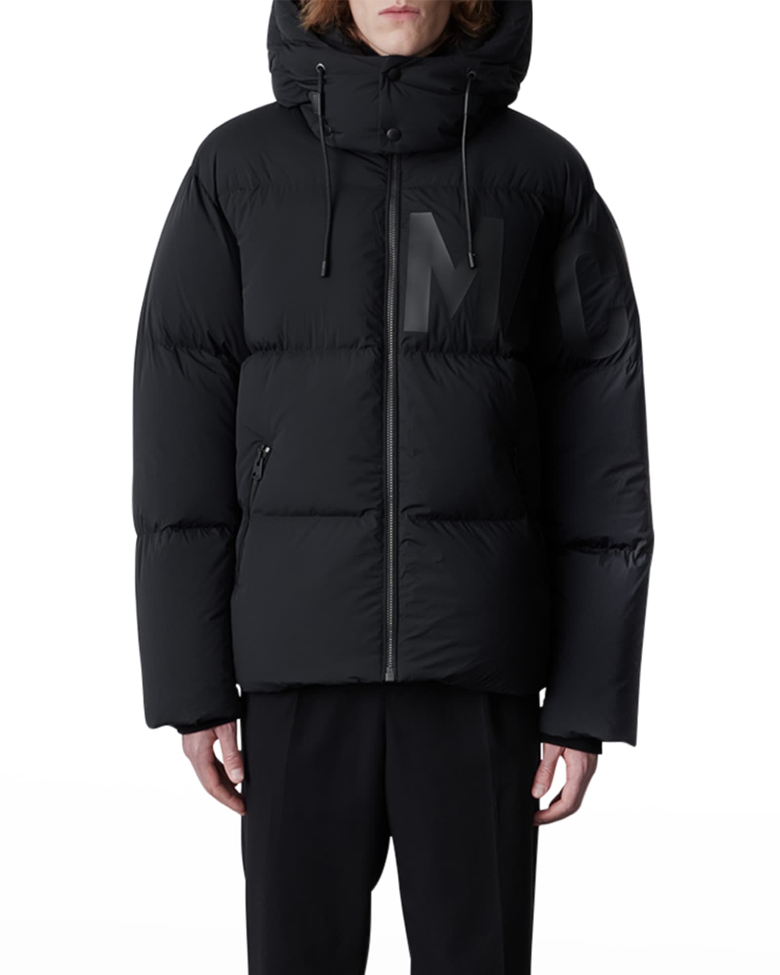 Mackage Men's Kent Logo Down Puffer Jacket | Neiman Marcus
