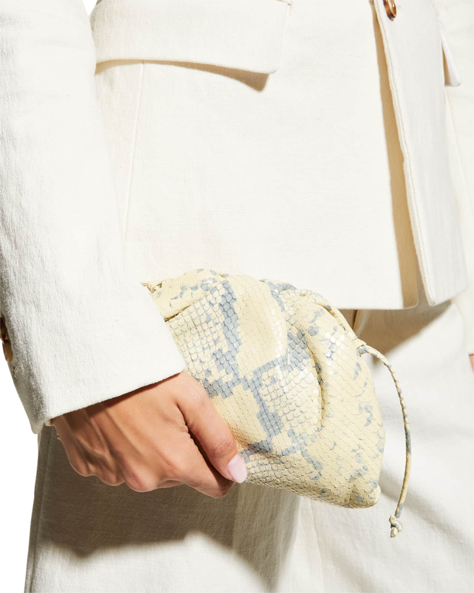 Bottega Veneta Mini Python-Print Pouch Crossbody Bag | Neiman Marcus