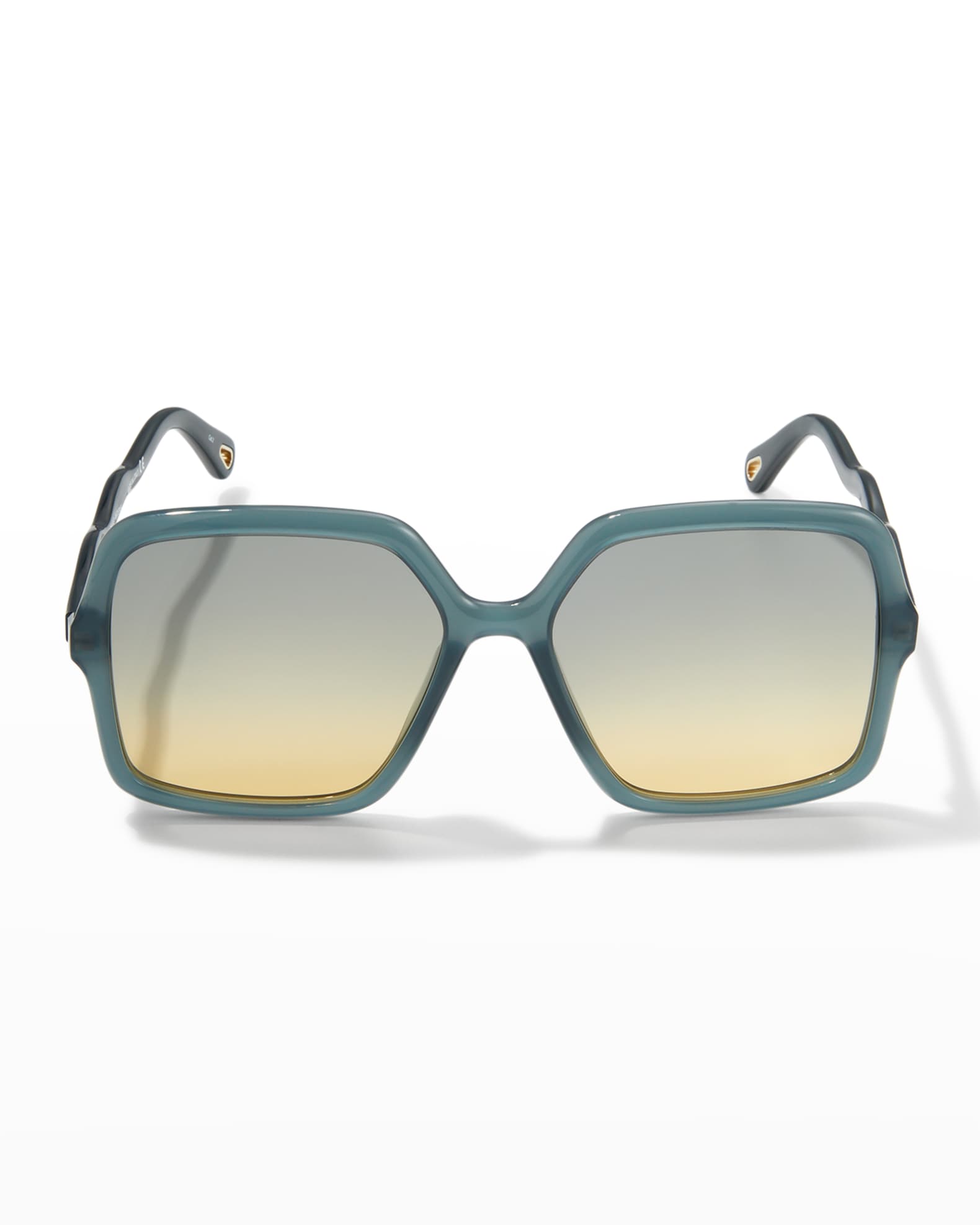 Chloe Wavy Rectangle Acetate Sunglasses | Neiman Marcus