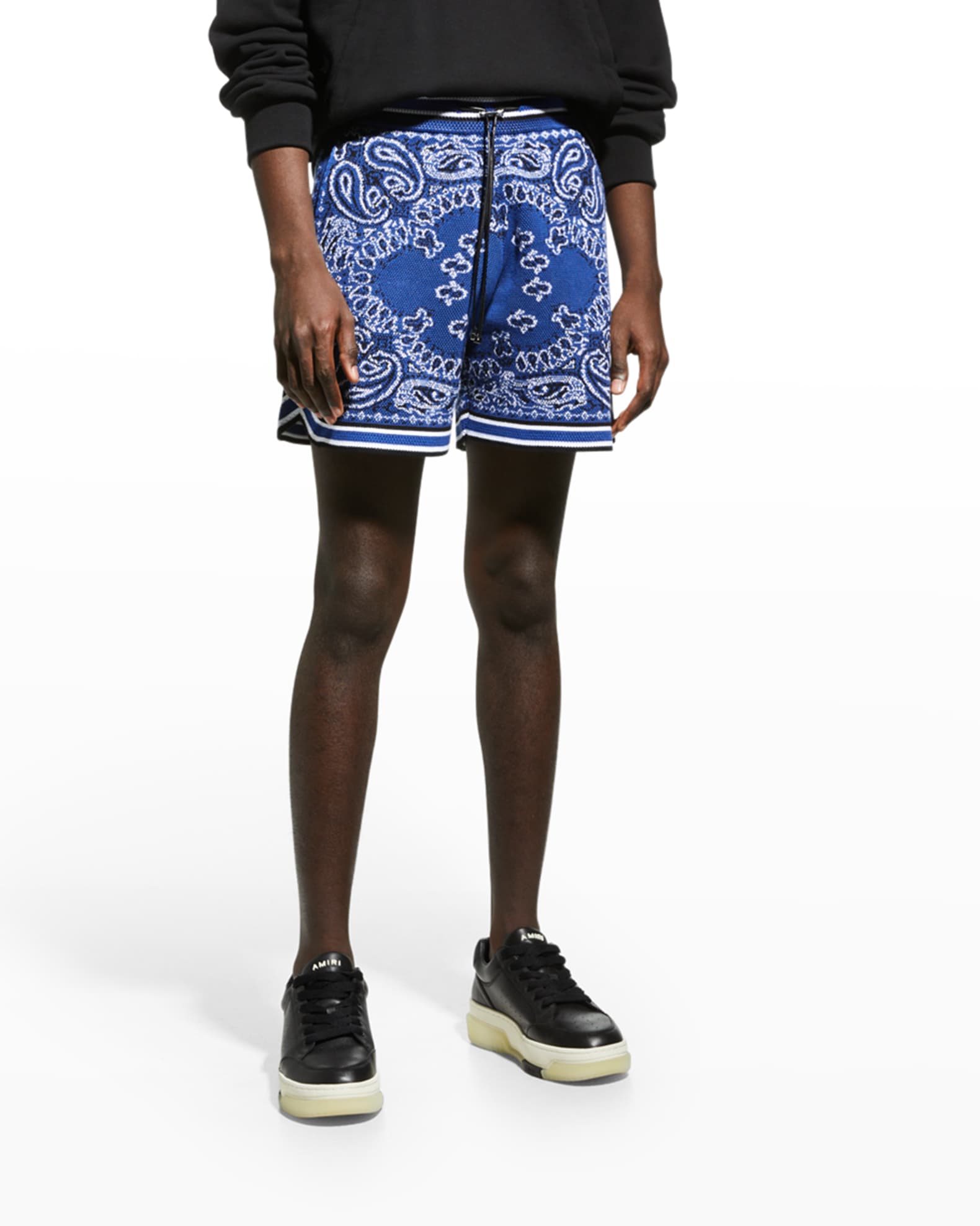 Amiri Men's Bandana Intarsia Basketball Shorts | Neiman Marcus