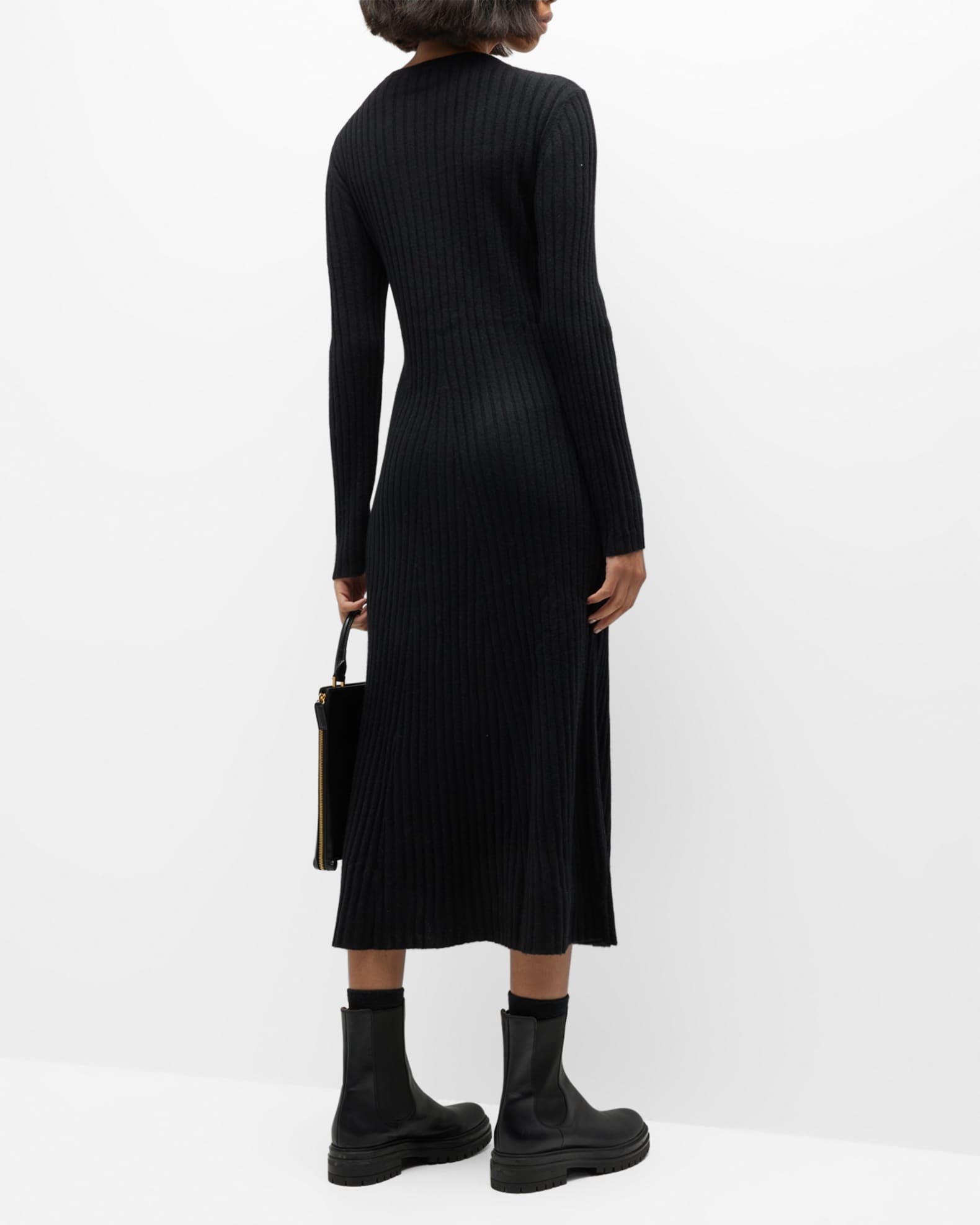 Lisa Yang Samantha Cashmere Ribbed Midi Dress | Neiman Marcus