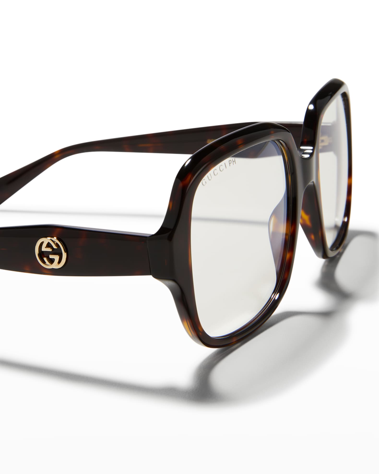 Gucci Photochromic Oversized Rectangle Acetate Sunglasses | Neiman Marcus