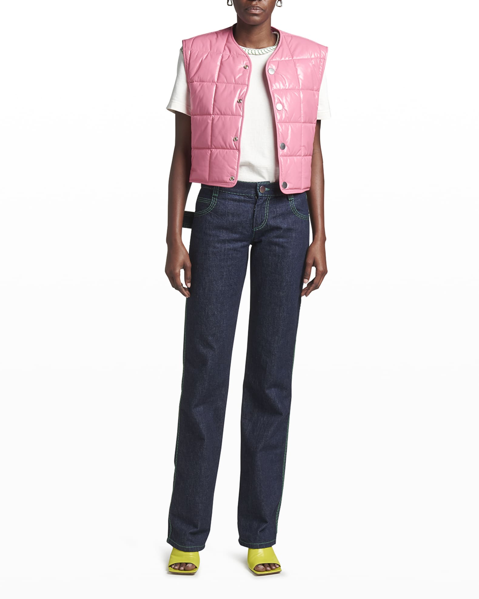 Bottega Veneta Cropped Leather Vest | Neiman Marcus