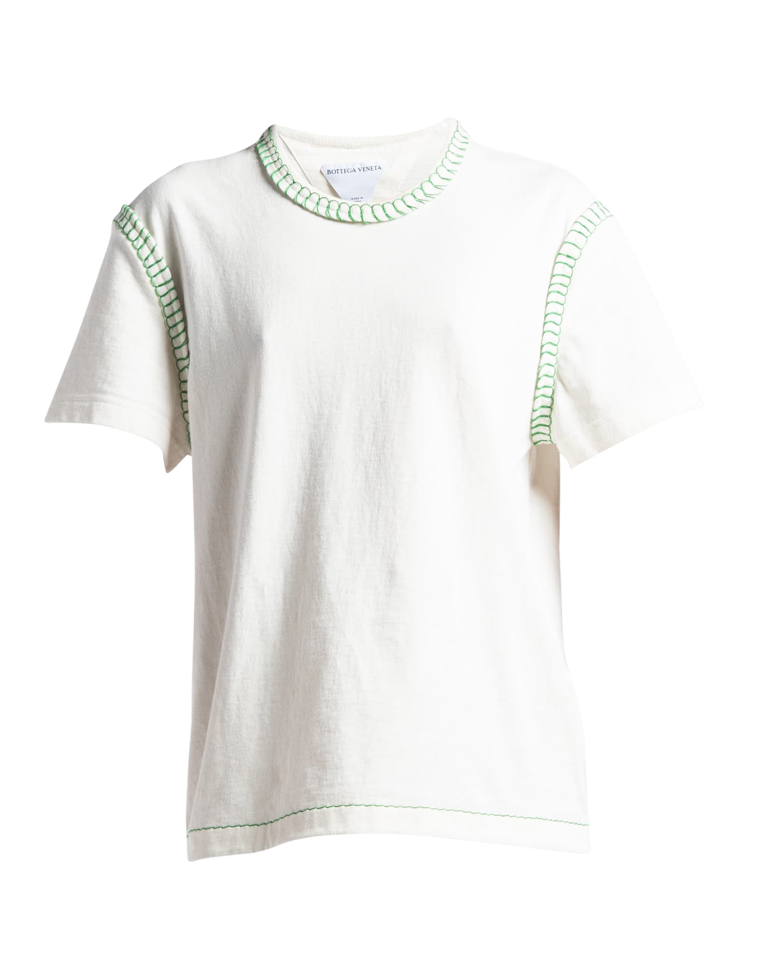 Bottega Veneta Overlock Cotton Jersey Short-Sleeve T-Shirt | Neiman Marcus