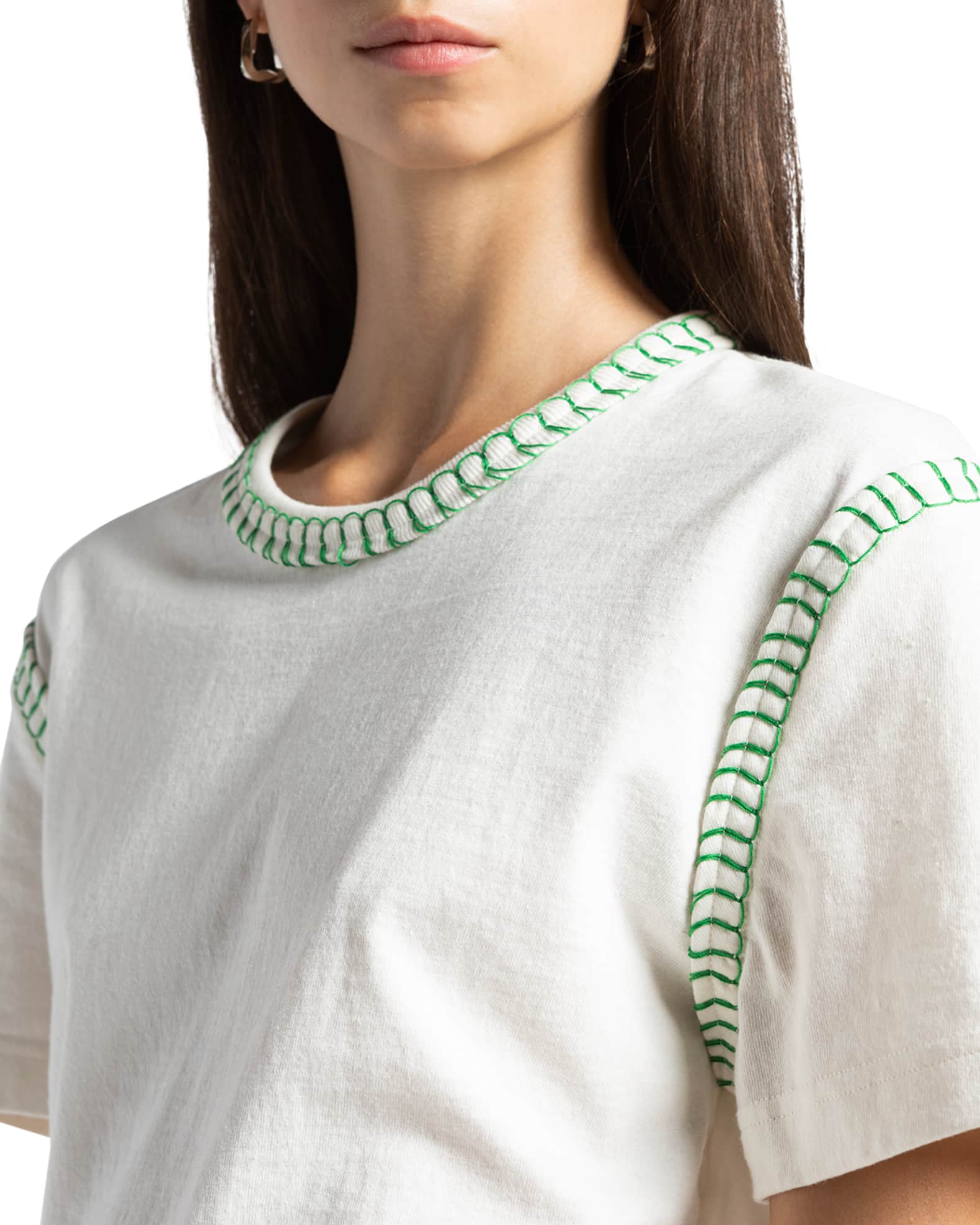 Bottega Veneta Overlock Cotton Jersey Short-Sleeve T-Shirt | Neiman Marcus