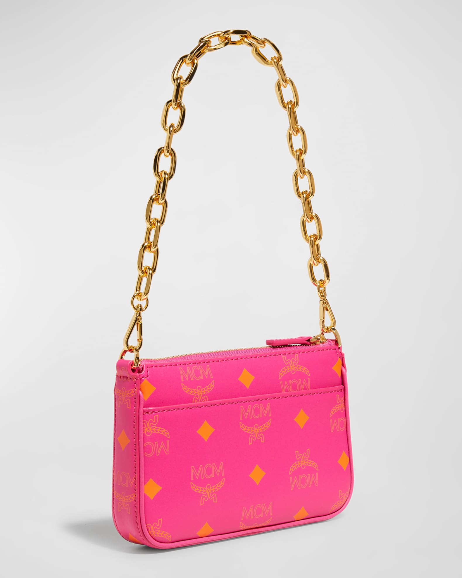 MCM Mini Color Splash Logo Pouch Chain Shoulder Bag | Neiman Marcus