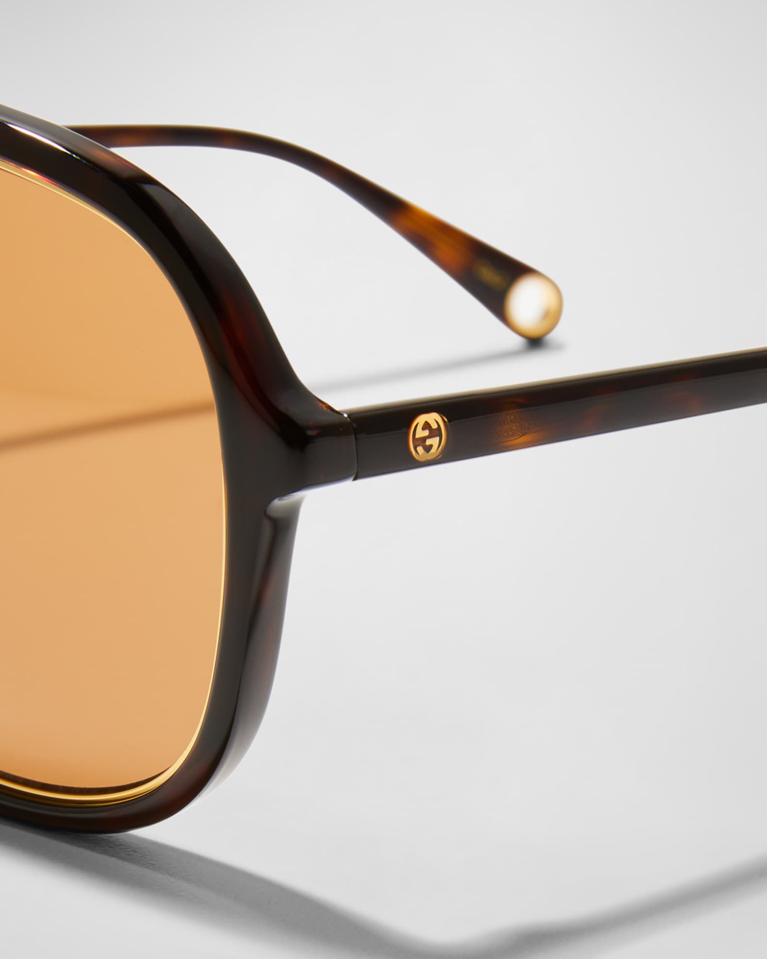 Gucci Men's GG-Logo Aviator Acetate Sunglasses | Neiman Marcus