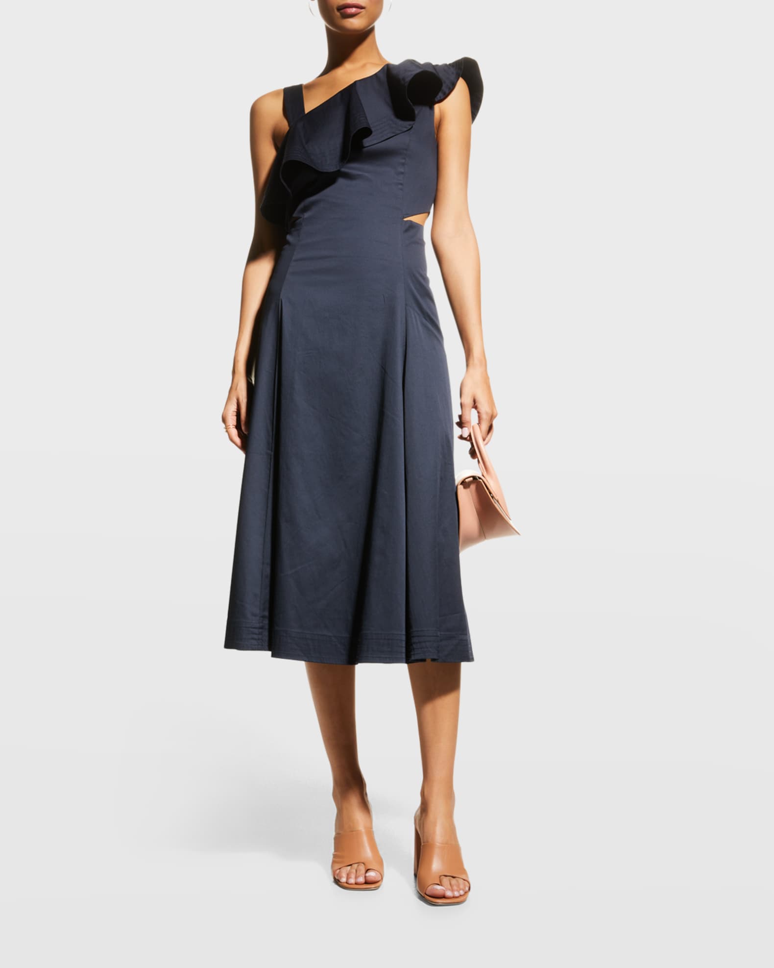 Veronica Beard Beilla One-Shoulder Dress | Neiman Marcus
