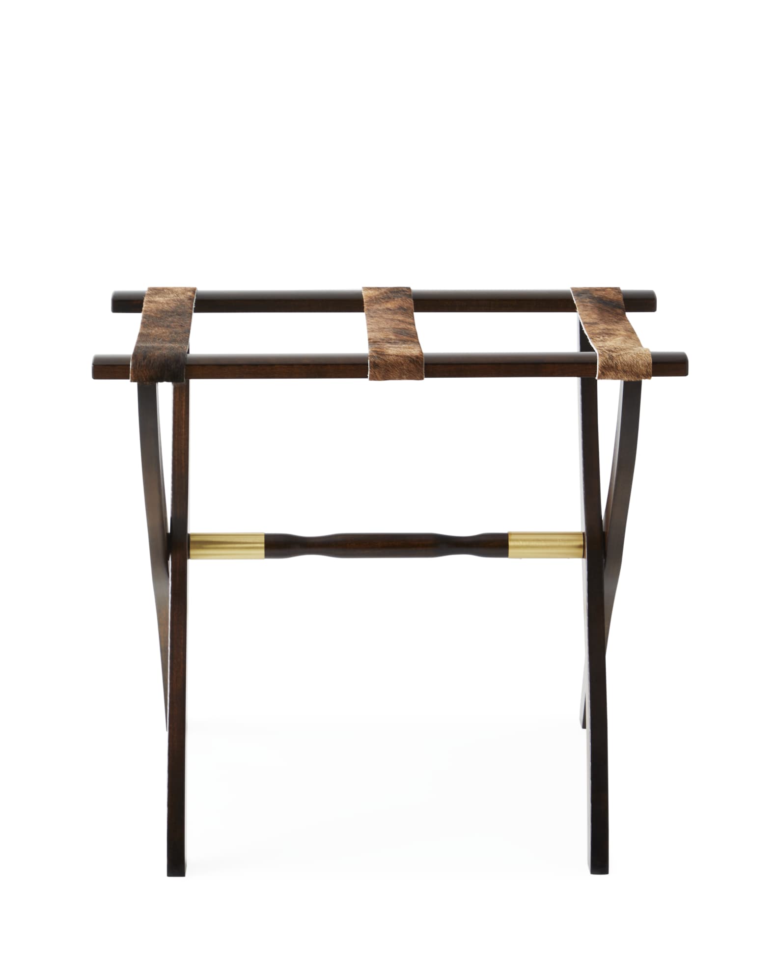 Gate House Furniture Wood Contour Leg Luggage Rack with Metal Accents ...