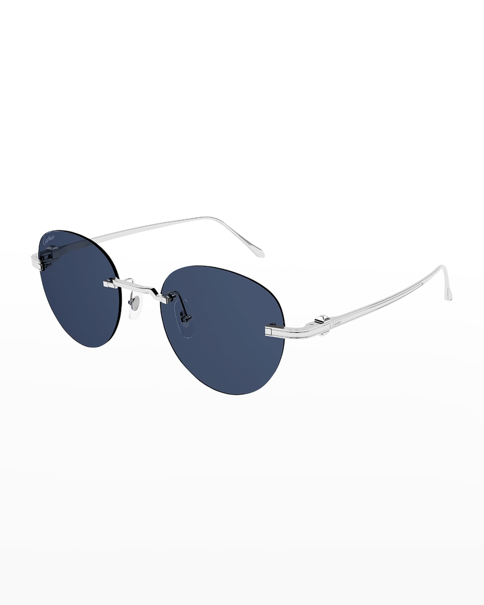 Cartier Men's Rimless Round Sunglasses | Neiman Marcus