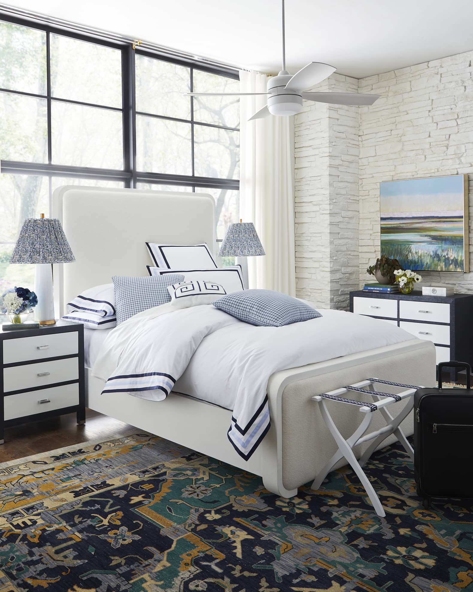 Gate House Furniture Greek Key Straps Luggage Rack | Neiman Marcus